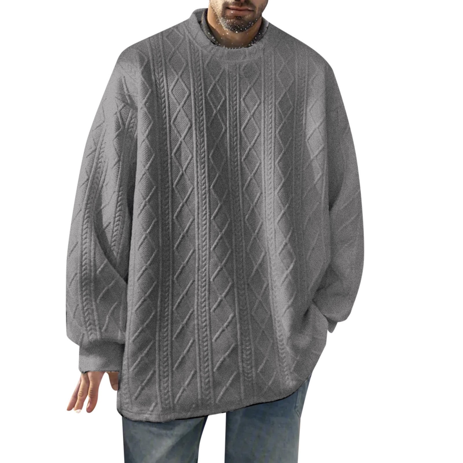 PMUYBHF Men's Pullover Sweaters 3X Men's Spring and Autumn Cardigan ...