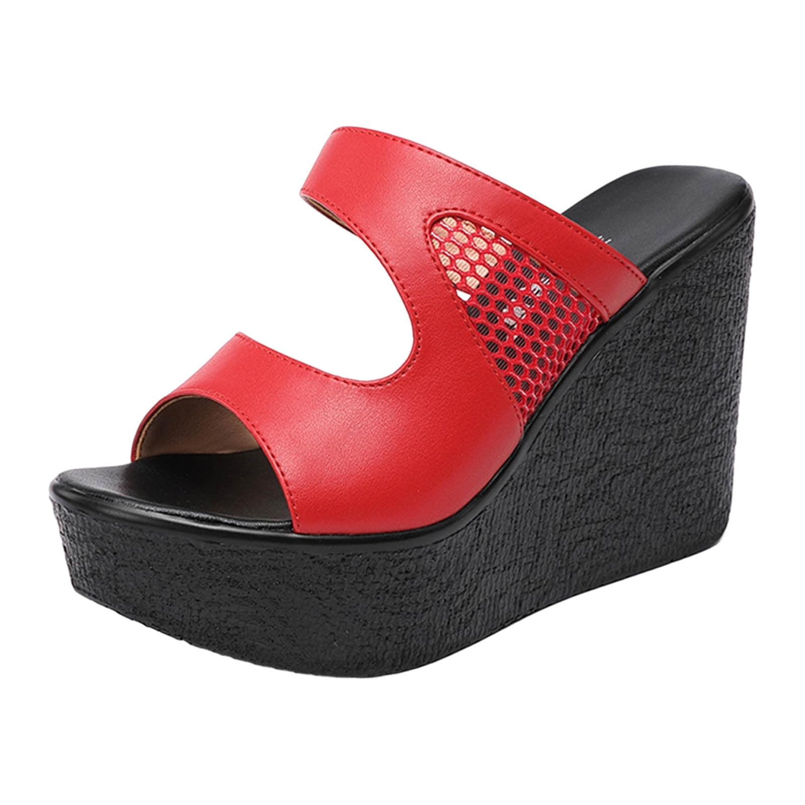 PMUYBHF Women Sandals for Comfort Ladies Summer Open Toe Solid Colour ...