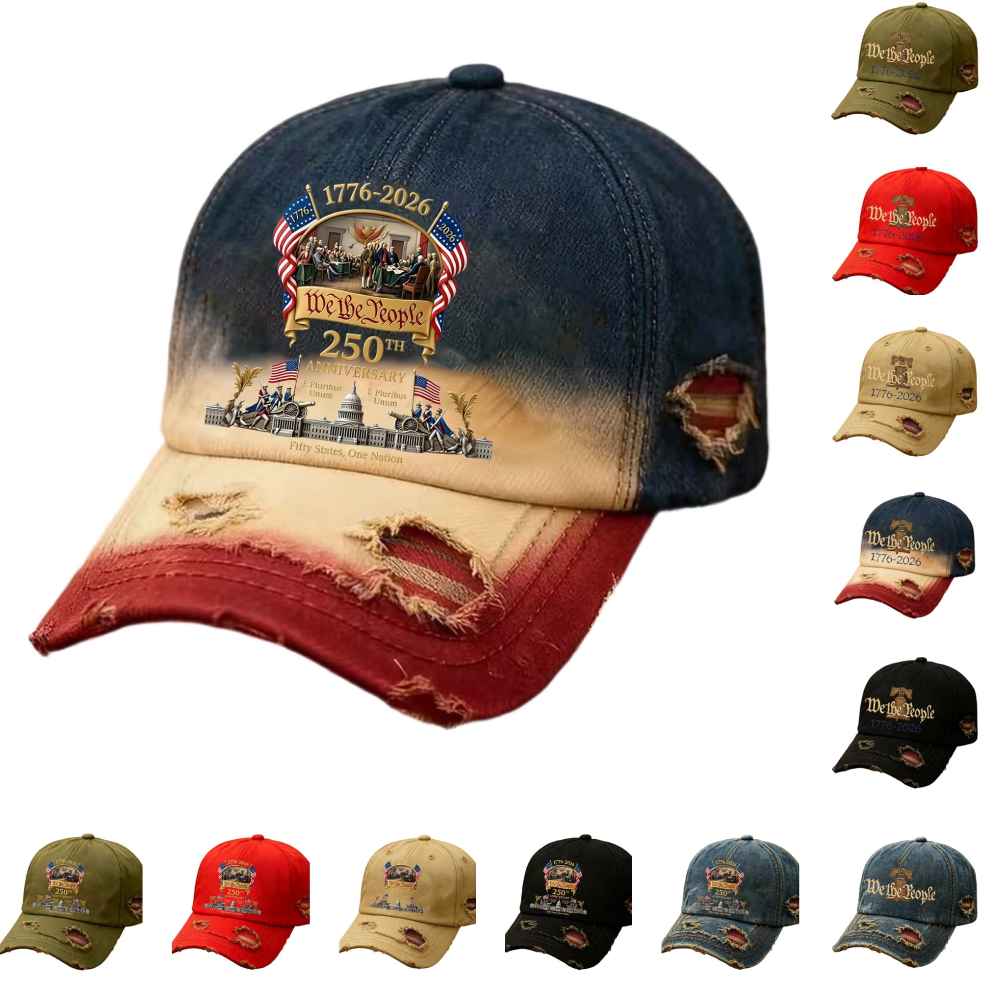 PMVFHDE 250th Anniversary USA Hat For Men Women Embroidered American ...