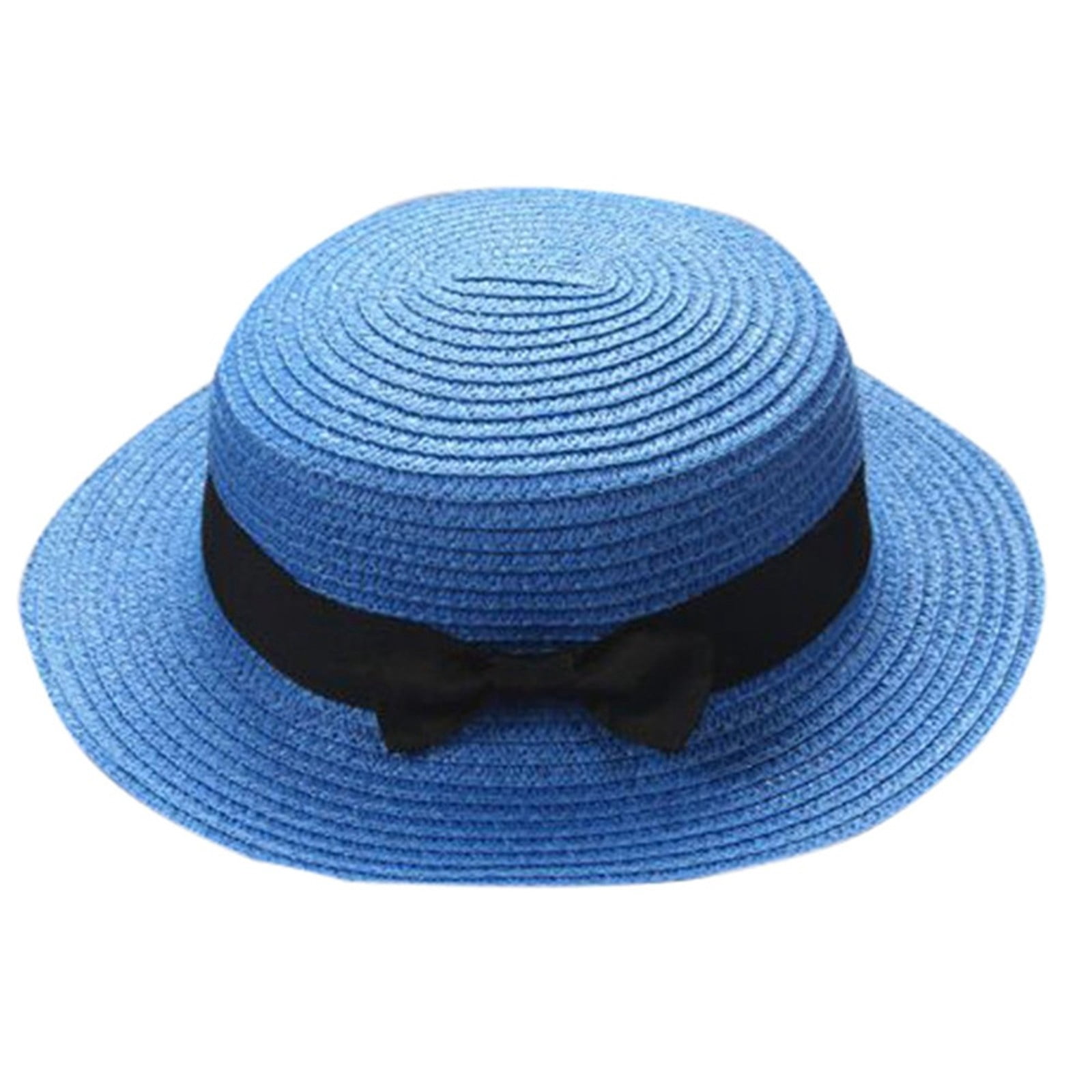 PMVFHDE Classic Floppy Bow Straw Hat for Women Men Summer Beach Sun ...