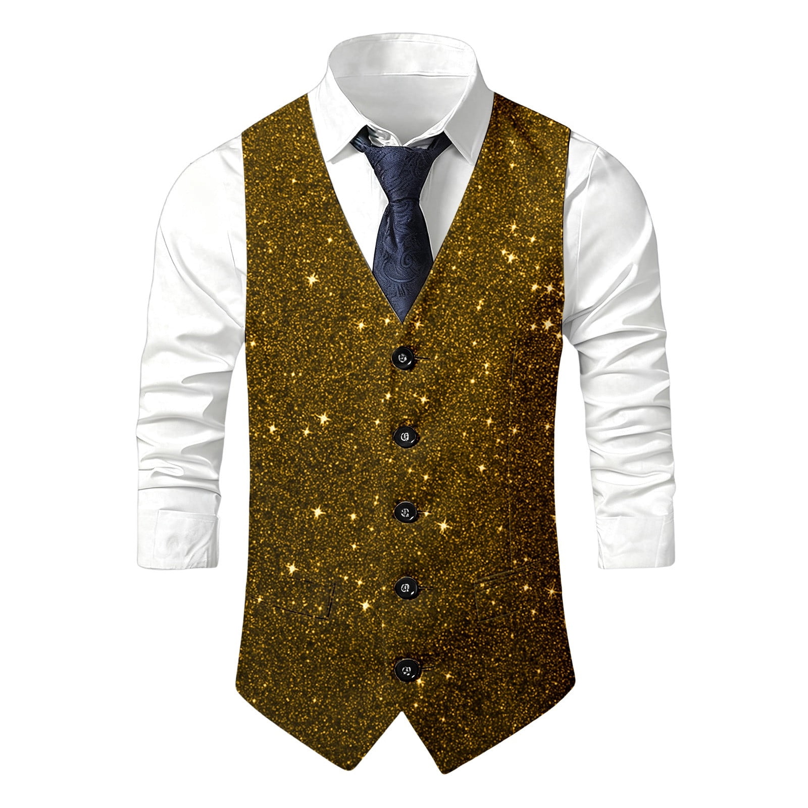 PMVFHDE Men Formal Tailored Slim Fit Suit Vest Vest For Men Solid Color ...