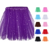 PMVFHDE Short Skirts for Women Three Layer Sequin Tulle Puffy Tutu Mini ...