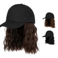 PMVFHDE Wig Women's Hat Wig Black Dark Brown And Light Brown Wig Cap ...
