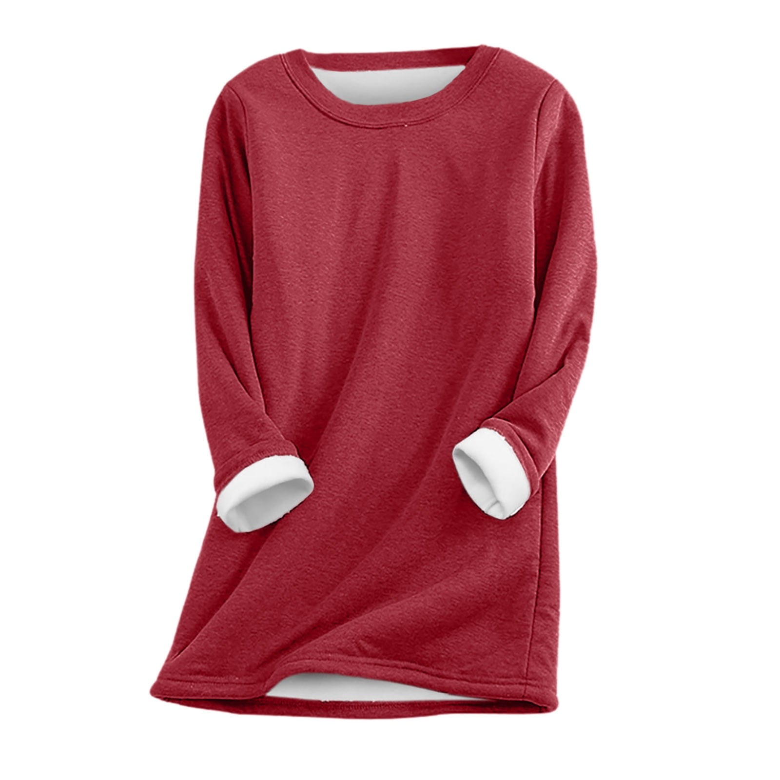 PMVFHDE Winter Round Neck Ruffle Detail Base Layer Shirt for Women ...