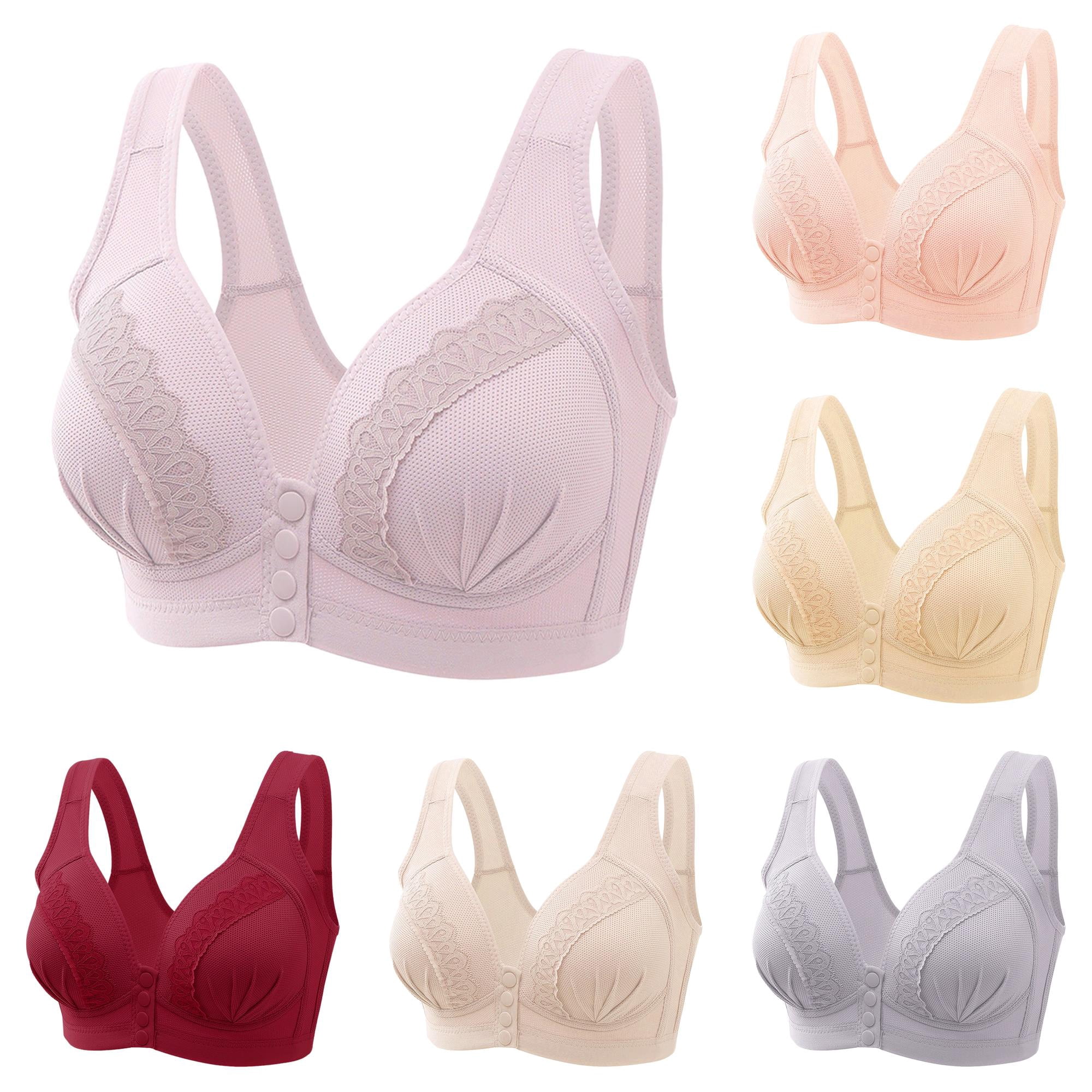 PMVFHDE Women Lace Front Button Shaping Cup Shoulder Strap Large Size ...
