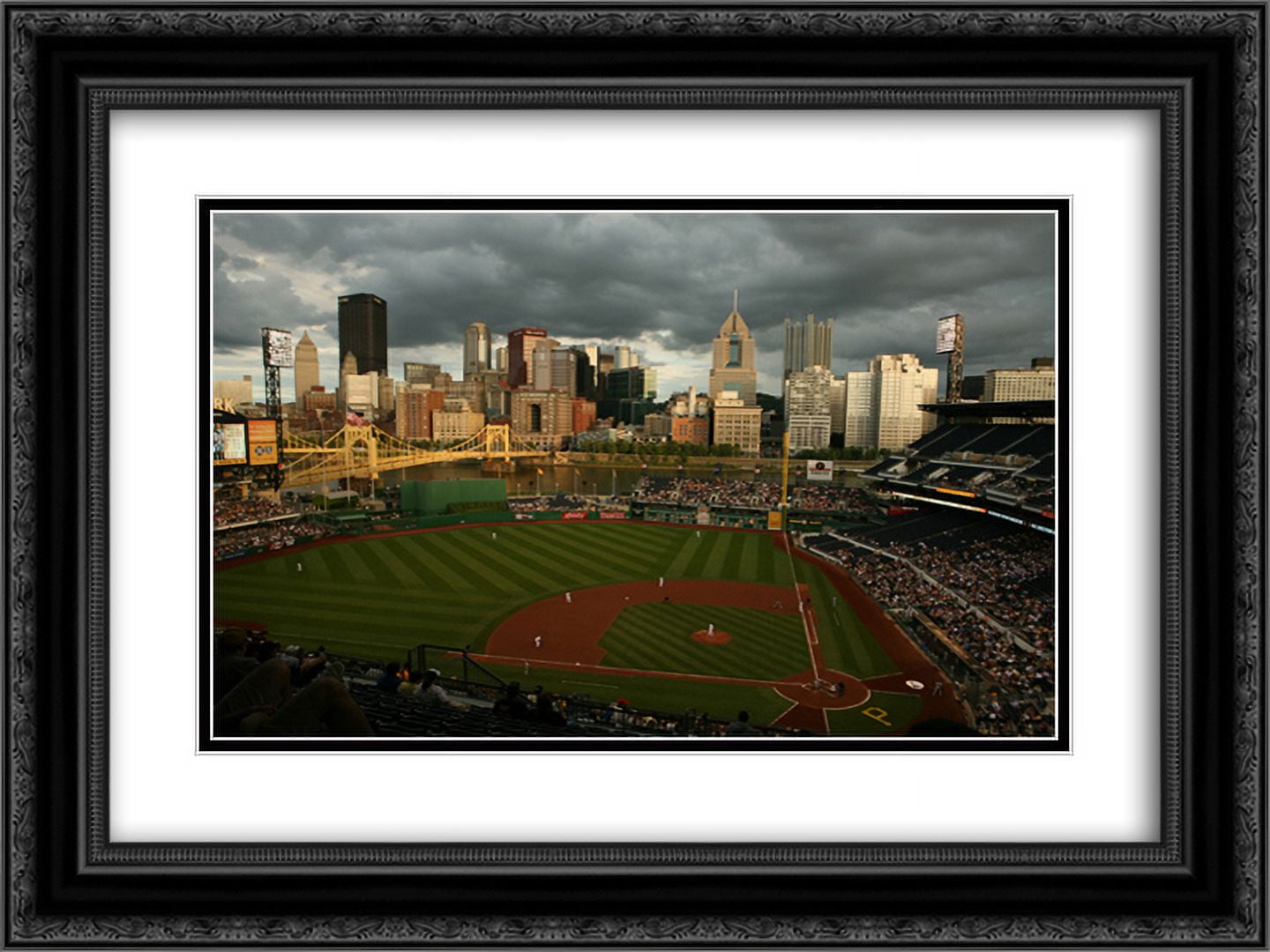 PNC Park 2x Matted 24x20 Black Ornate Framed Art Print from the Stadium ...