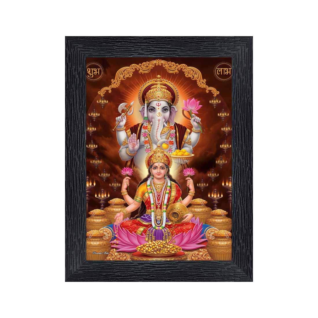 PNF Poster And Frames Diwali Pooja Wooden Photo Frame With Acrylic ...