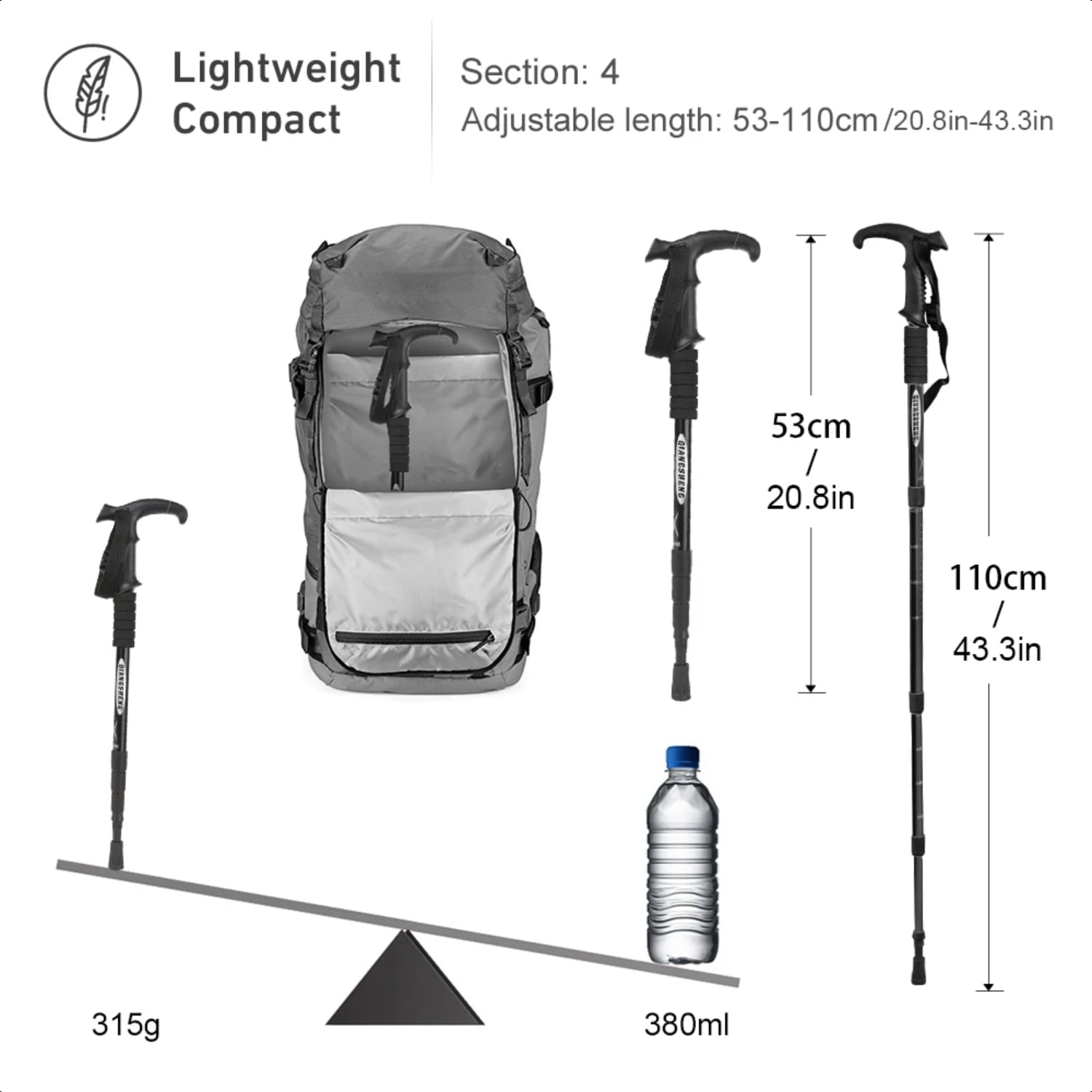 PNGXQON Lightweight Durable and Portable Trekking Stick - Ideal ... PNGXQON Lightweight Durable and Portable Trekking Stick - Ideal ...