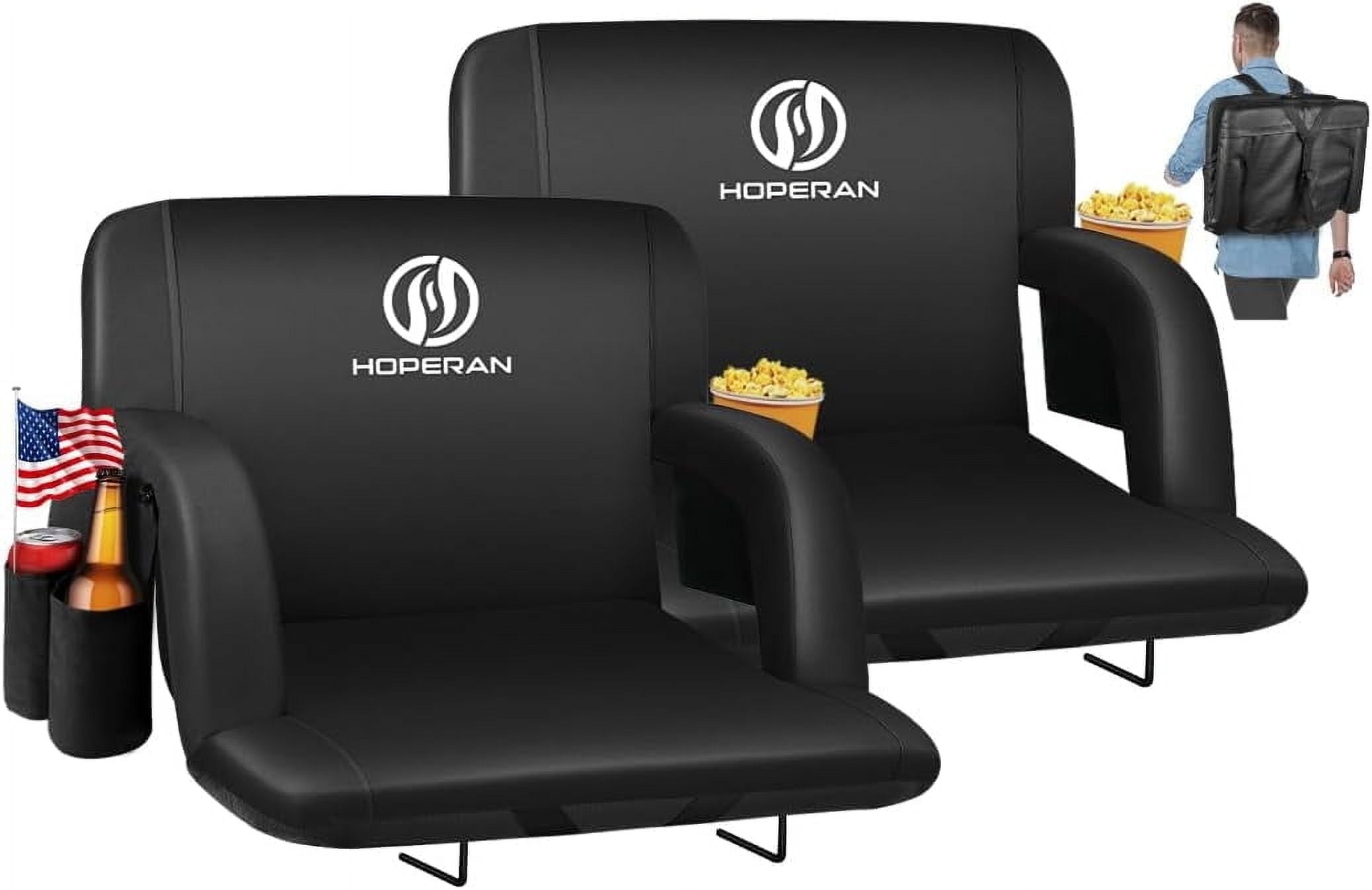 PNKKODW 23" 2PCS Stadium Seats for Bleachers with Back Support, Half ...