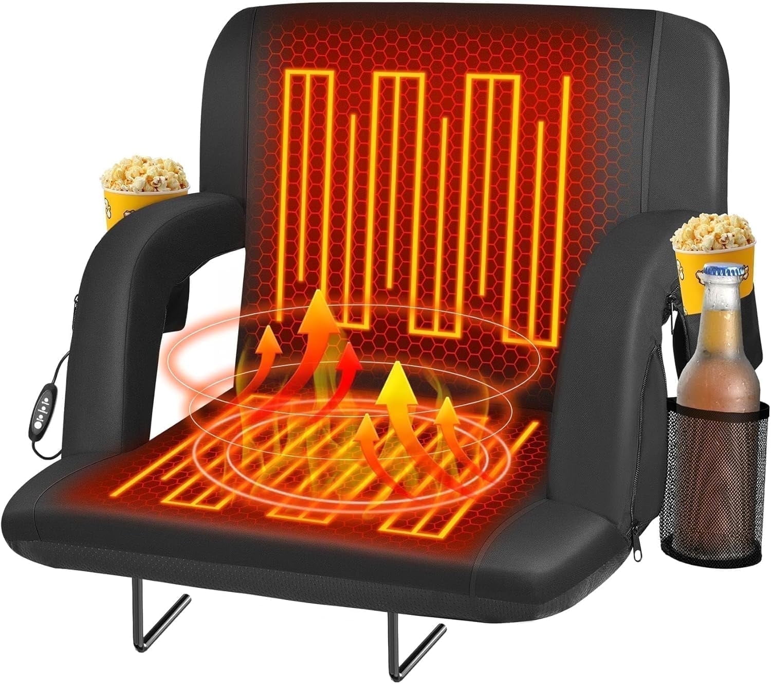 PNKKODW 23" Heated Stadium Seats, Portable Bleacher Chairs, 3 Heat ...