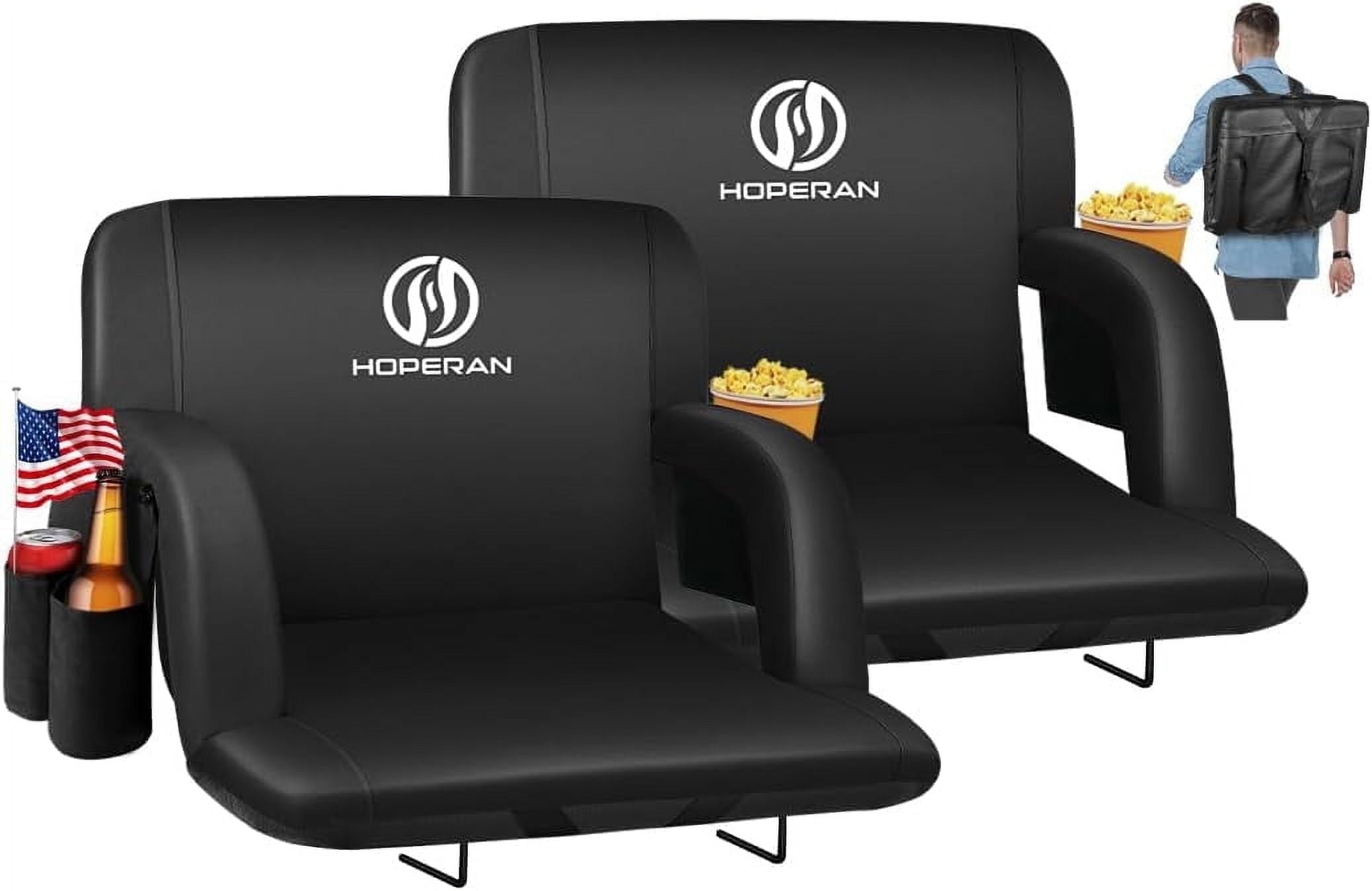 PNKKODW 25" 2PCS Stadium Seats for Bleachers with Back Support, Half ...