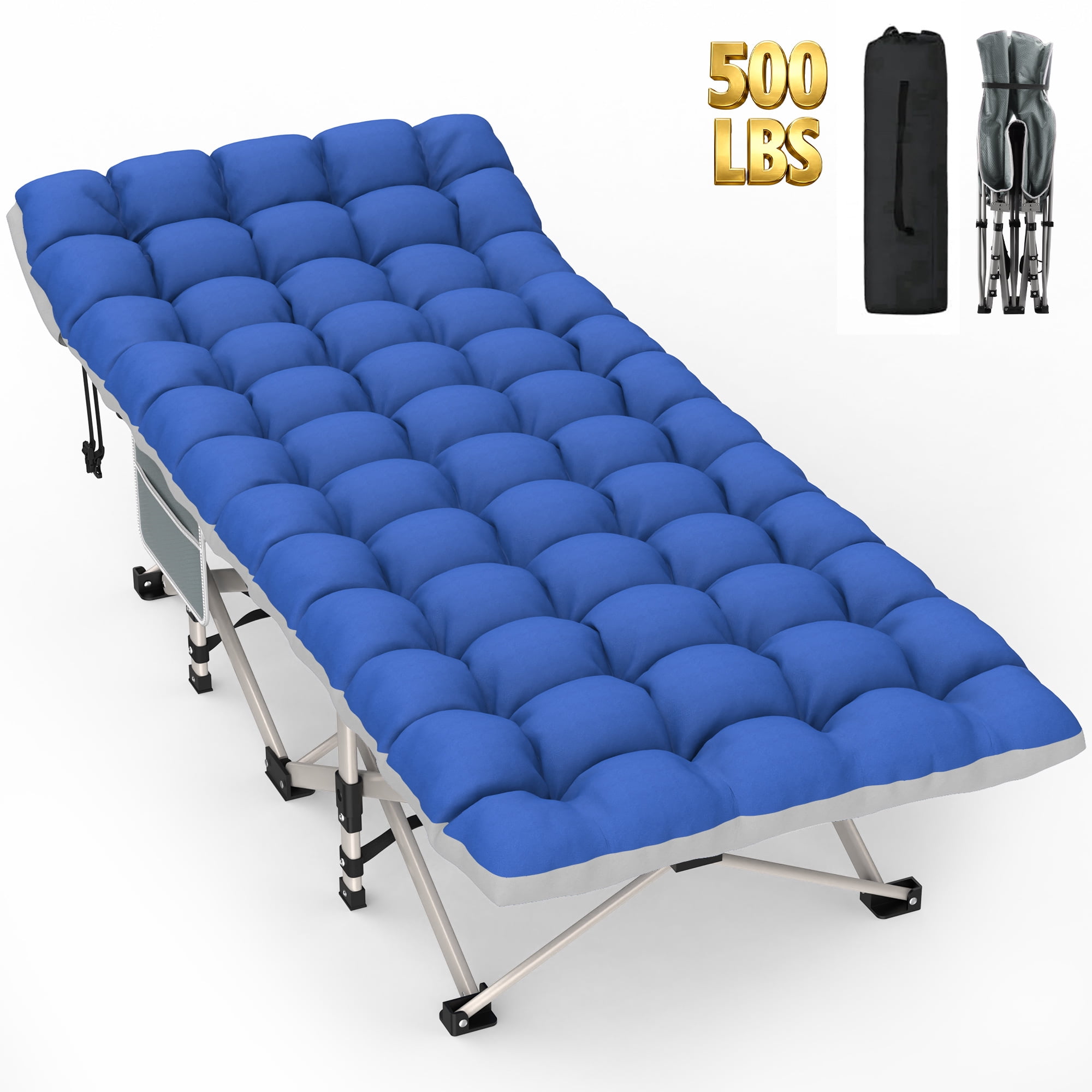 PNKKODW 28" XL Folding Camping Cot for Adults, Max Load 500lbs Portable ...