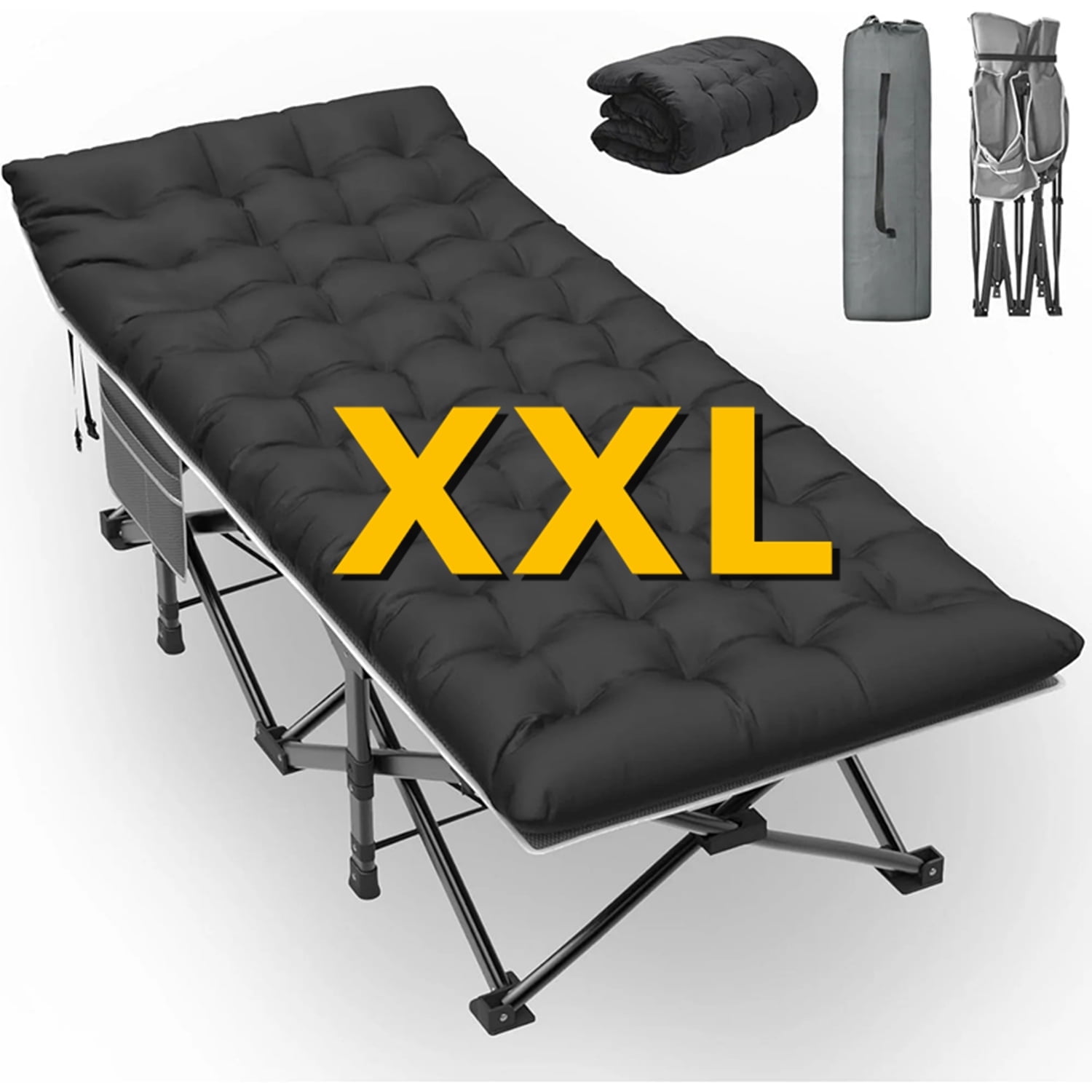 PNKKODW 32" XXL Folding Camping Cot for Adults with Mattress, Portable ...