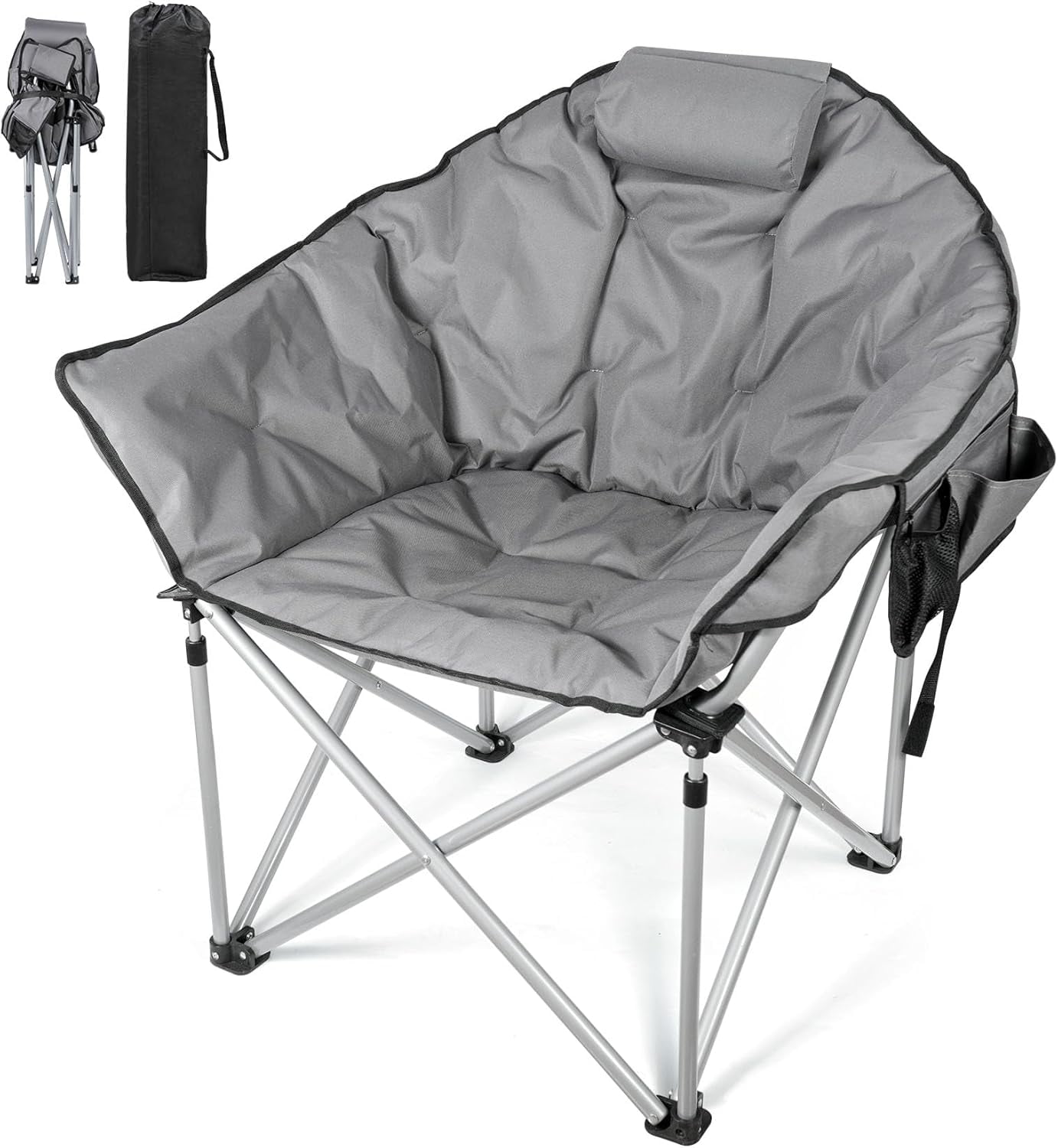 PNKKODW Oversized Camping Chairs for Adults, Folding Chair with Fully ...