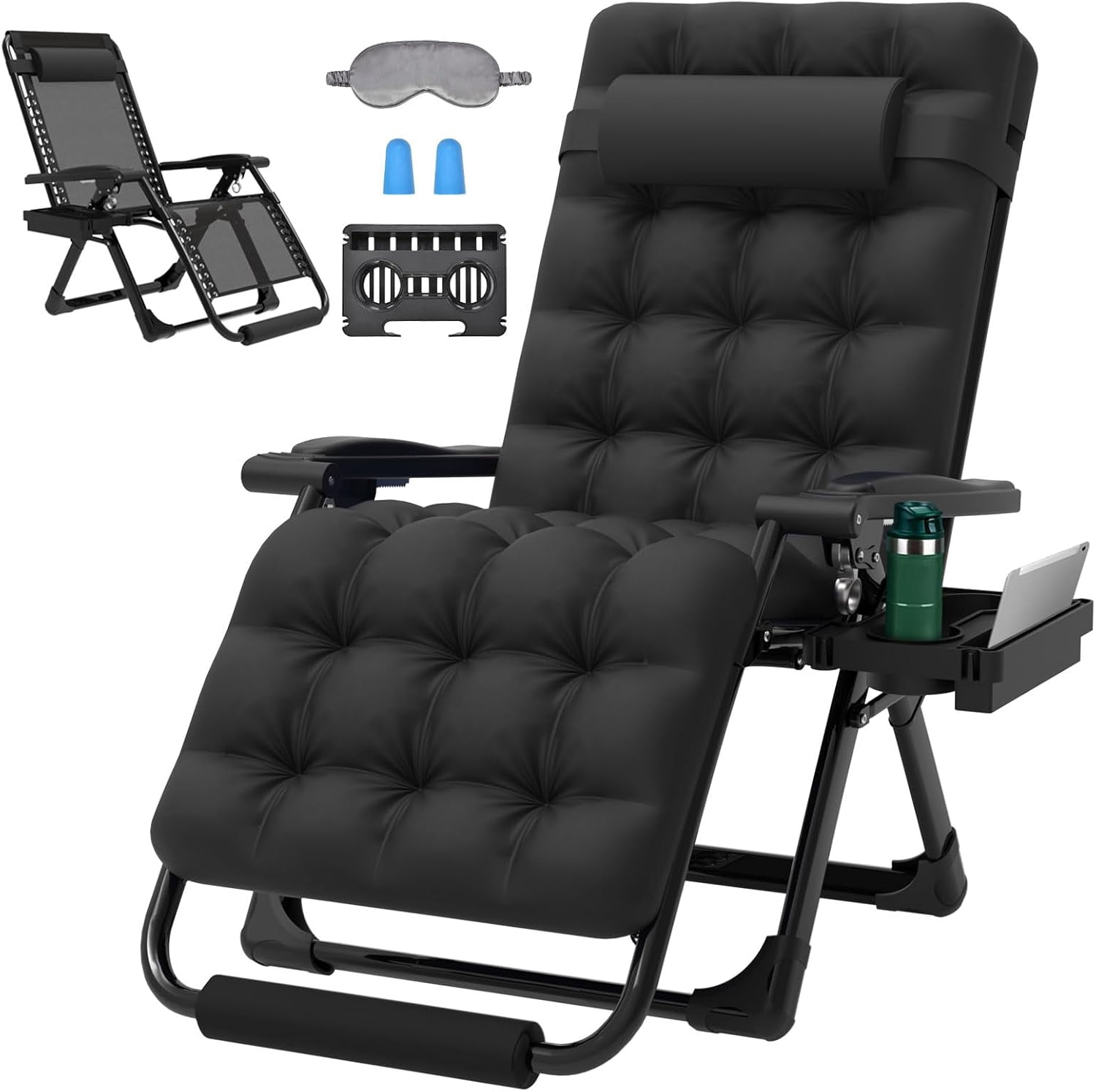 PNKKODW Oversized Zero Gravity Chair,29In XL Lounge Chair w/Removable ...
