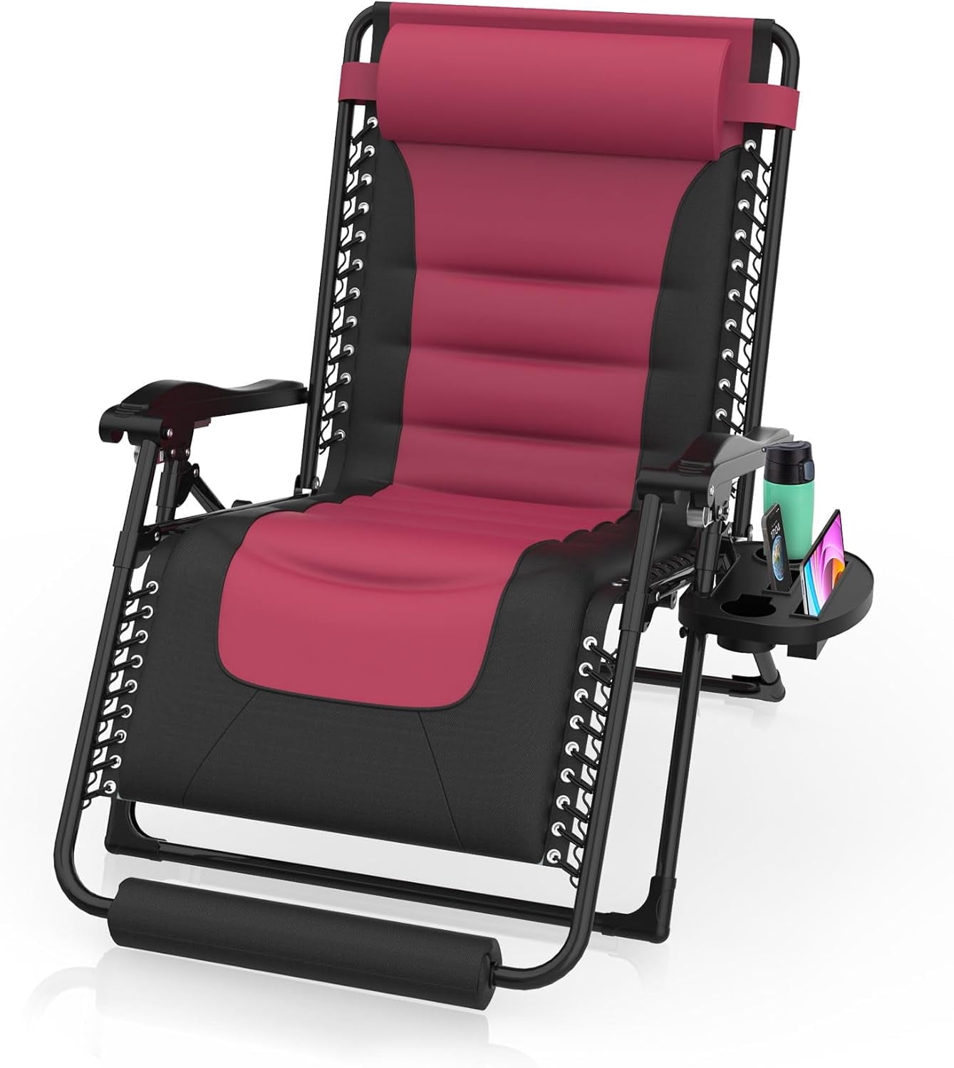 PNKKODW Oversized Zero Gravity Chair, 29In XL Camping Recliner w/Build ...