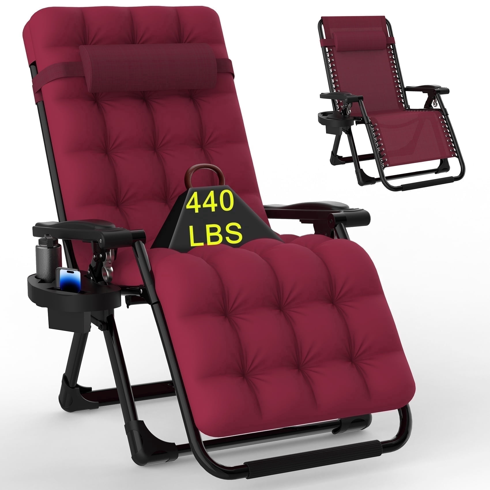 PNKKODW Zero Gravity Chair with Upgraded Alloy Steel Lock Removable ...
