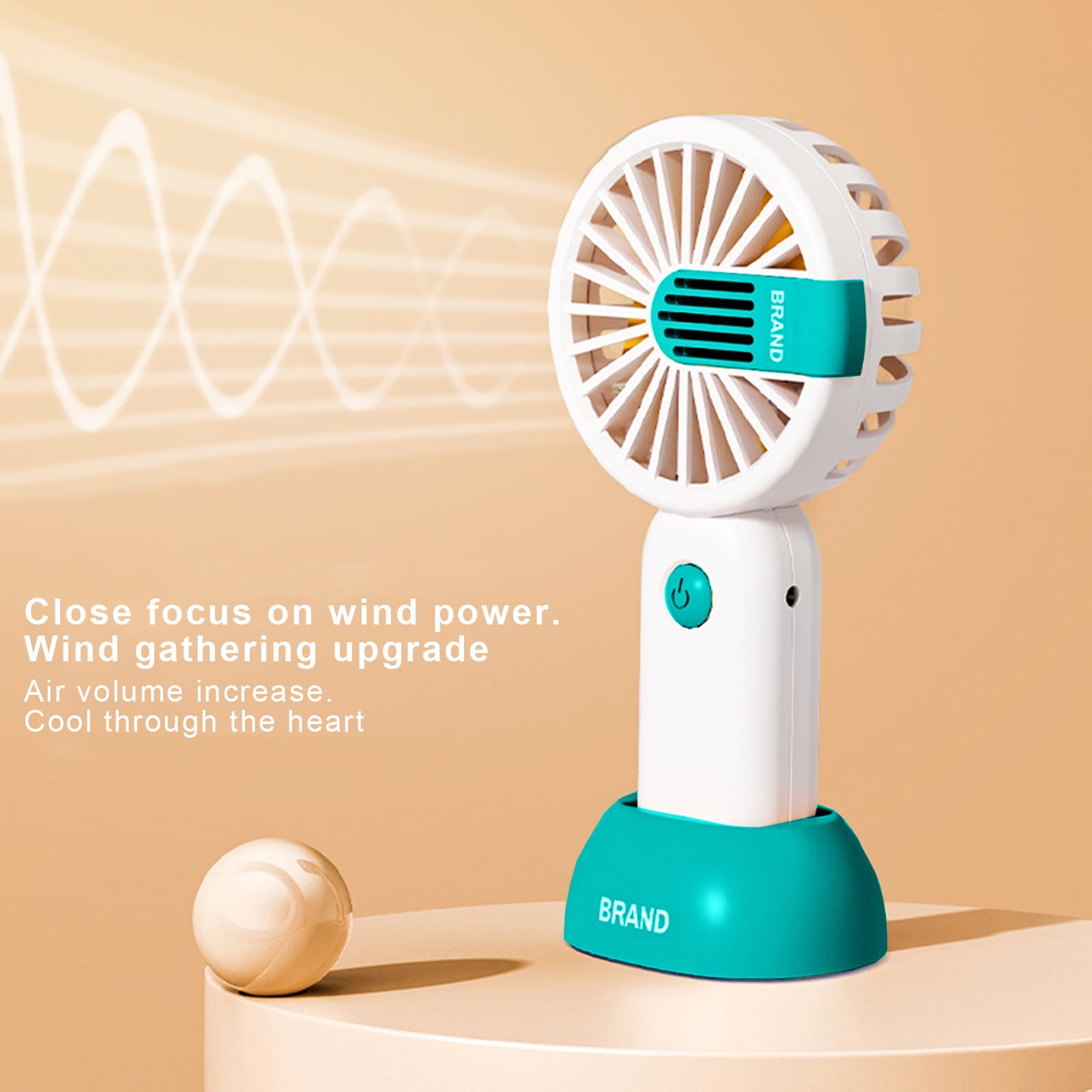 PNNJI Modern Tween Small Fresh Desktop Desktop Reseau Fan with Luminous ...