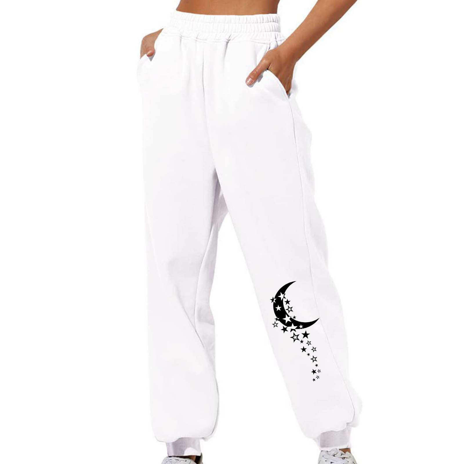 PNTUTB Women Casual Fashion Solid Color Printing Sweatpants with Side ...