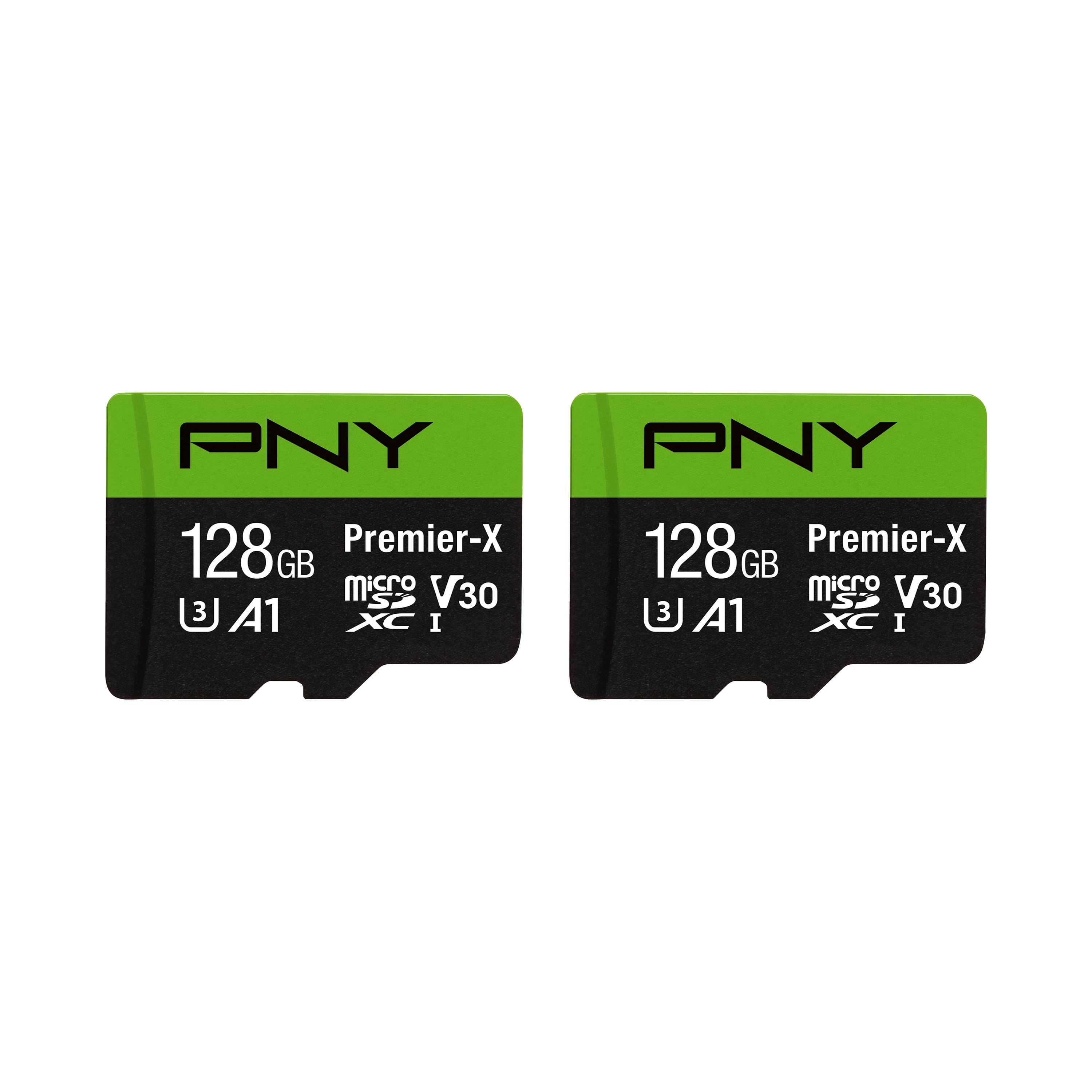 PNY 128GB Premier-X microSDXC Flash Memory Card 2-Pack, Class 10, U3 ...