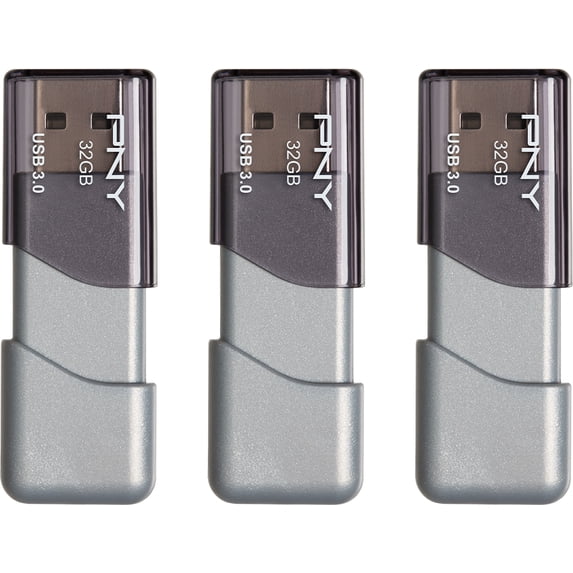 PNY 32GB Turbo Attaché 3 USB 3.0 Flash Drive 3-Pack - Walmart.com