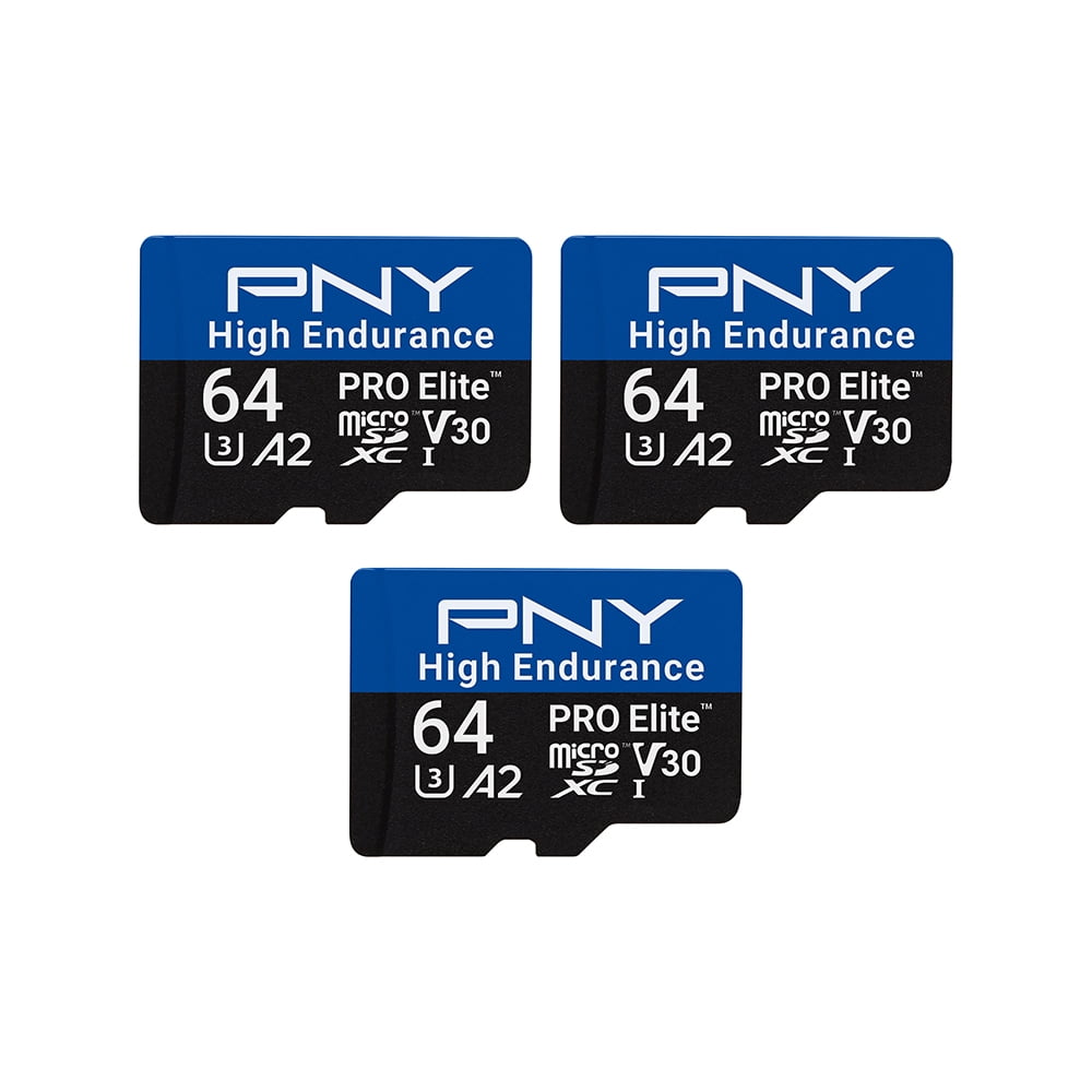 PNY 64GB PRO Elite™ High Endurance C10 U3 V30 A2 microSDXC – Up to 17 ...