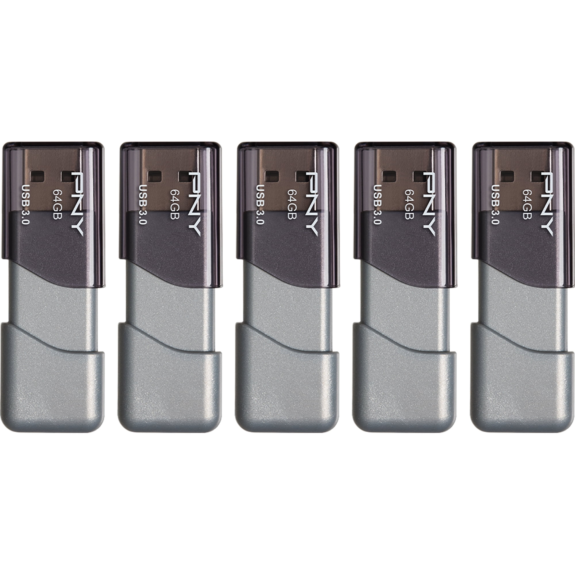 PNY 64GB Turbo Attache USB 3.0 Flash Drive, 5 Pack - Walmart.com