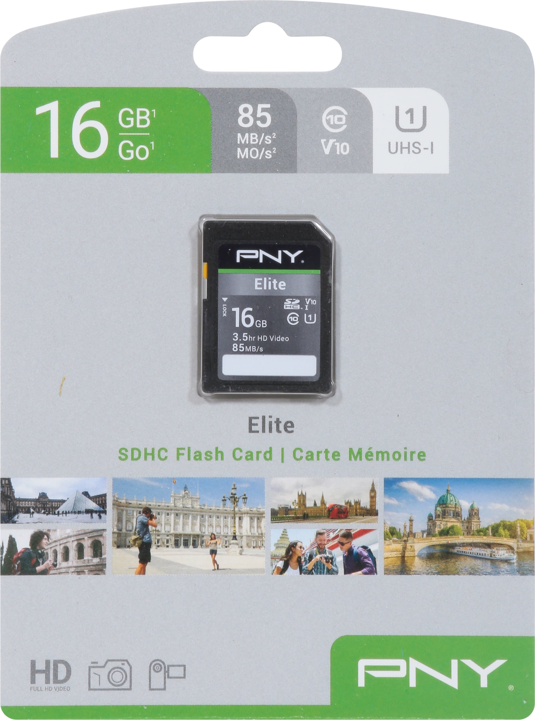 PNY Elite SDHC 16GB SD Card UHS-I Class 10 - Walmart.com