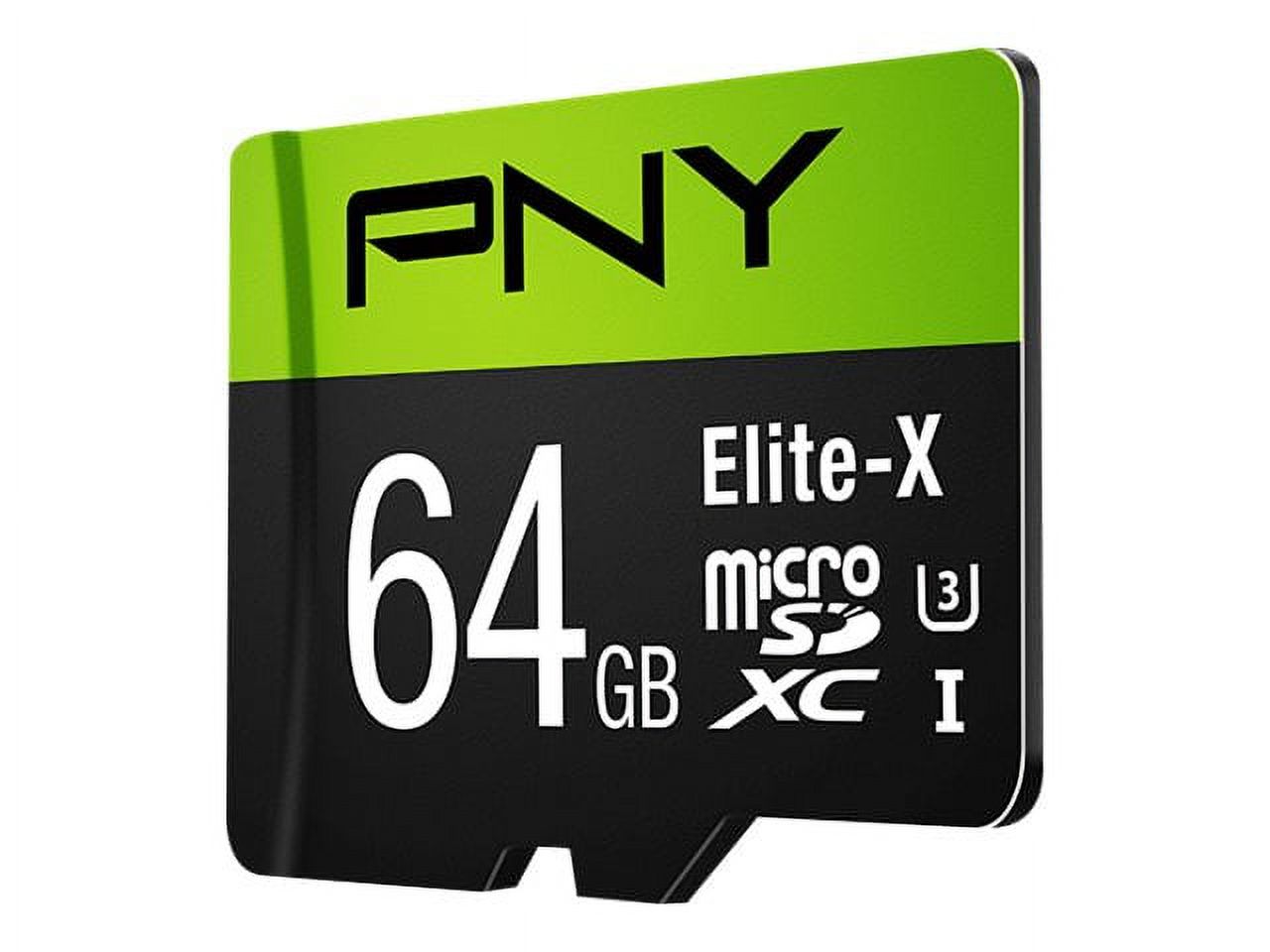 PNY Elite-X - Flash memory card (microSDXC to SD adapter included) - 64 ...