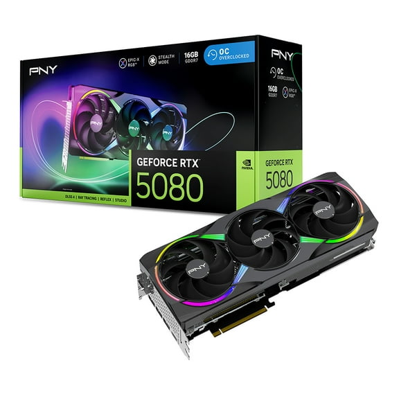 PNY NVIDIA GeForce RTX™ 5070 Ti OC Triple Fan, Graphics Card 16GB GDDR7 ...