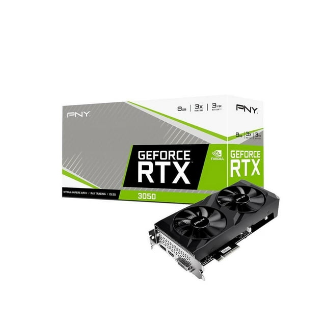 PNY GeForce RTX 3050 Gaming GPU - 8GB GDDR6, 1.55GHz Core, 1.78GHz Boost, PCI Express 4.0, HDMI ...