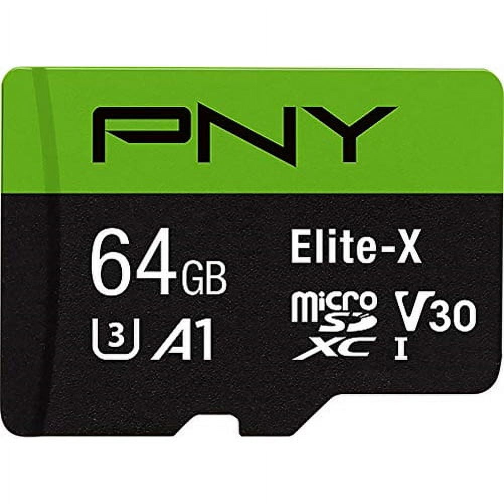 PNY P-SDU64GU3100EX-GE 64GB Elite-X Class 10 U3 V30 MicroSDXC Flash Memory Card - Walmart.com
