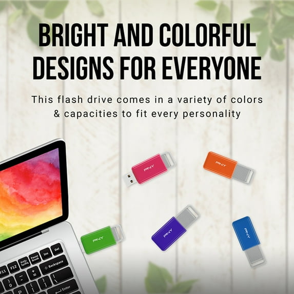 PNY USB 2.0 Flash Drives, 16GB, Assorted Colors, Pack Of 5 Flash Drives ...