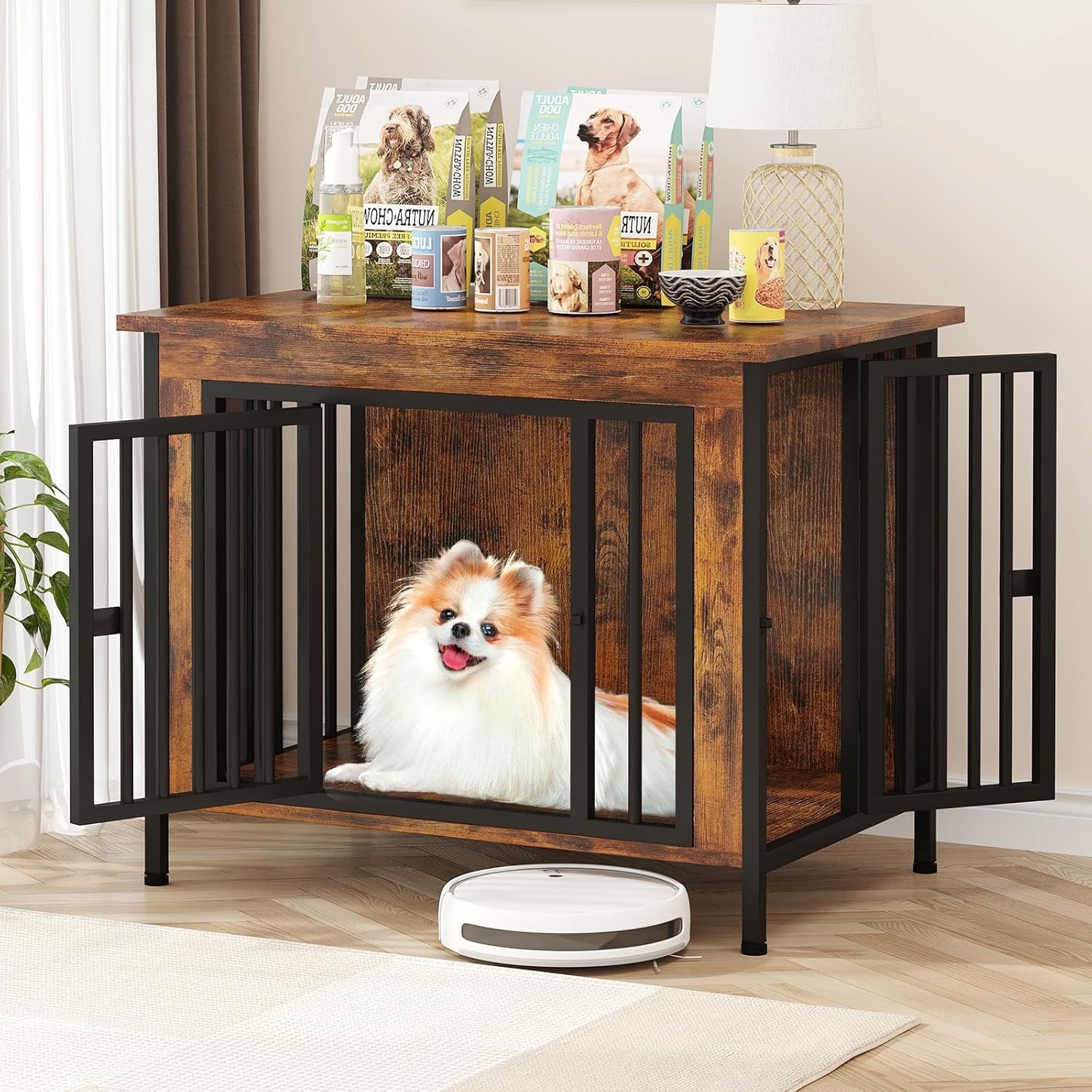POAO 31.5" L Dog Crate Furniture for Dog,Heavy Duty Dog Crates for ...