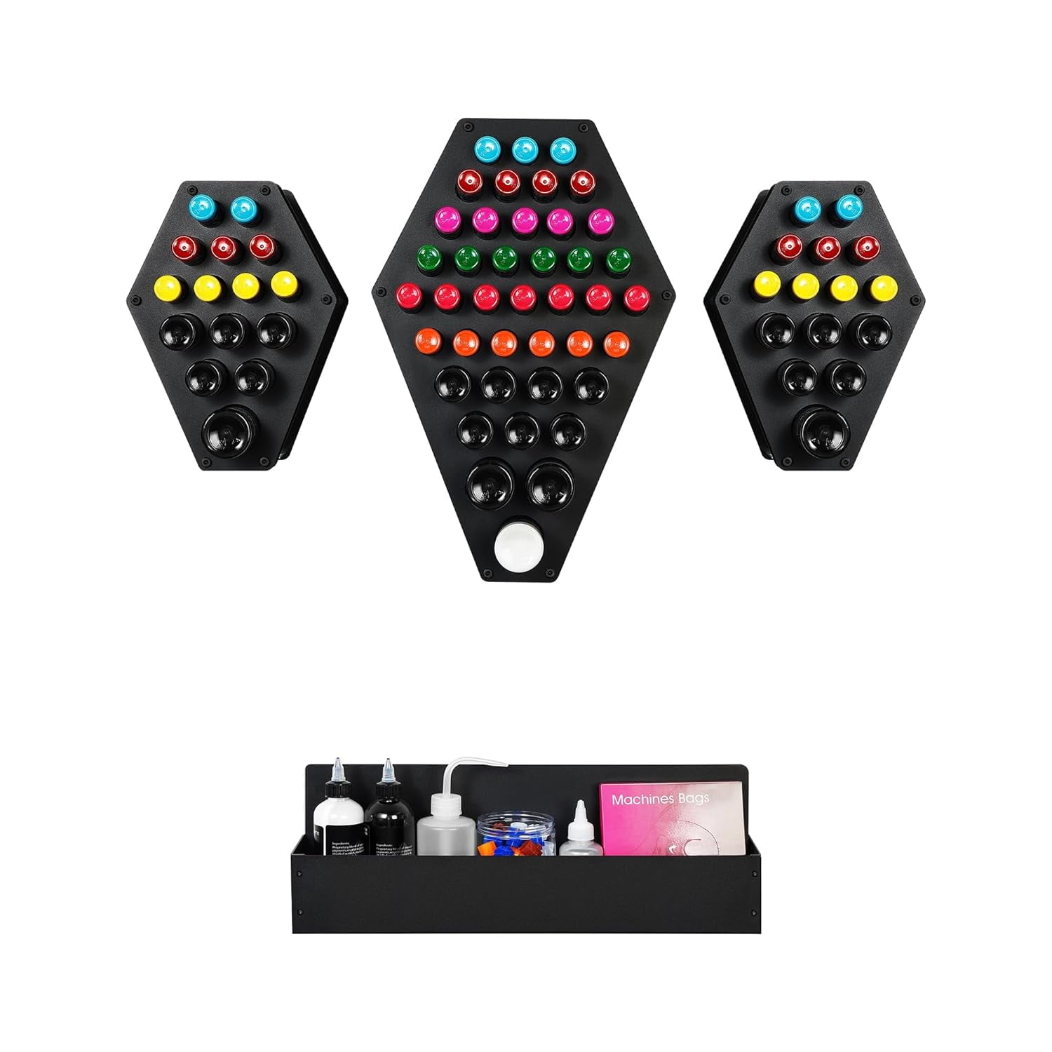 POARMEEY Tattoo Ink Rack Tattoo Holder,68 Holes Tattoo Permanent Makeup ...