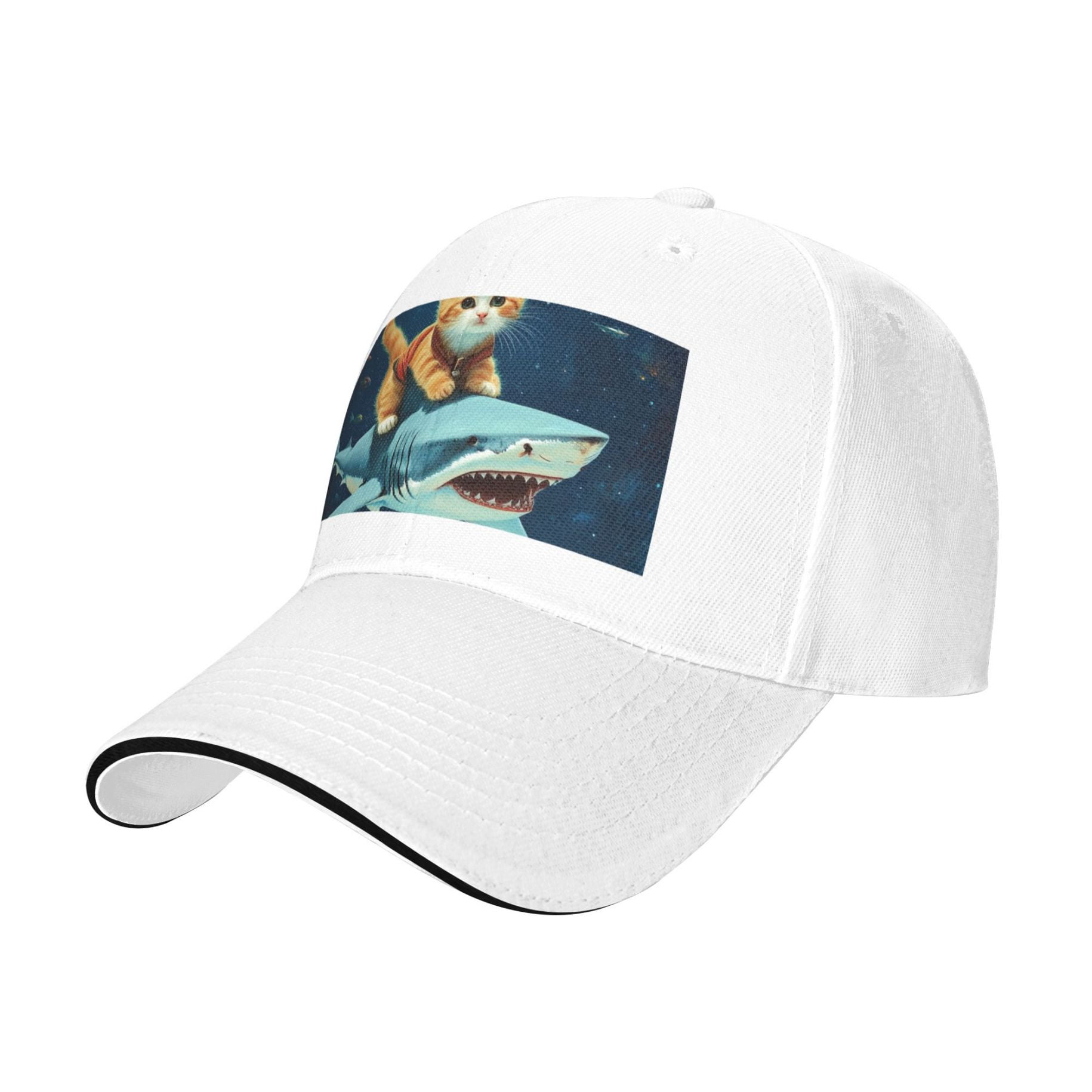 POBUDS - Cat riding shark Baseball Cap Adjustable Size for Running ...