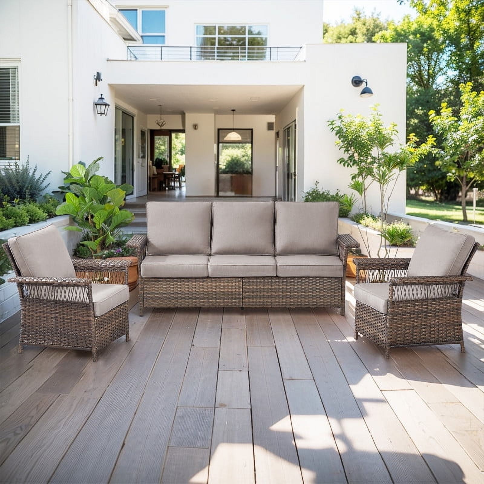 POCASSY 5 - Person Outdoor Seating Group with Cushions - Walmart.com