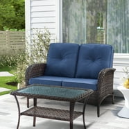 POCASSY 52" Width Outdoor Loveseat, Rocking Glider All Weather Wicker ...