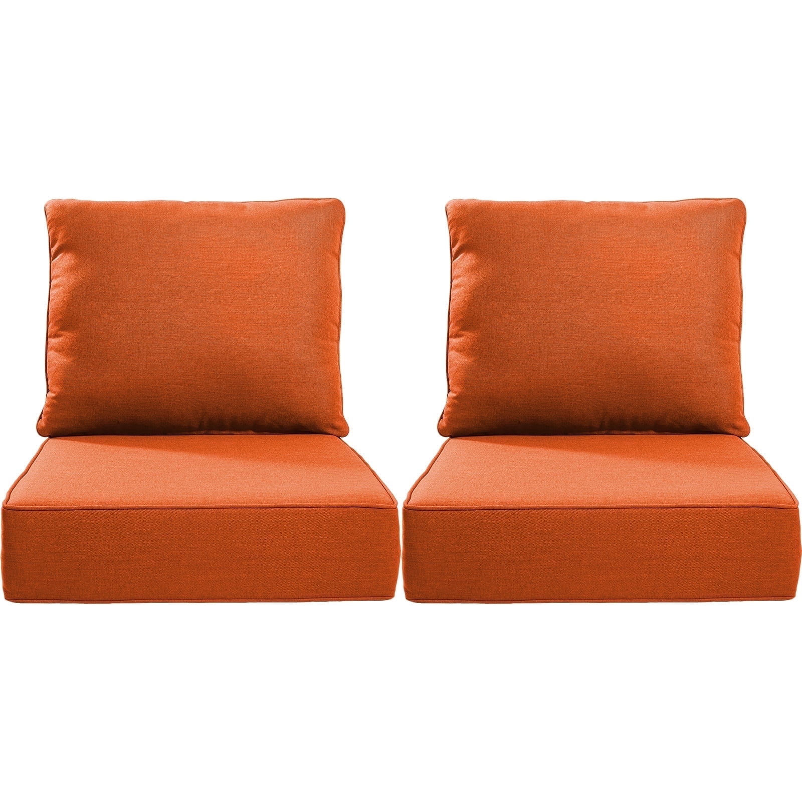 POCASSY 6" Thick Outdoor Chair Cushions Set of 2, 24" x 24" x 6 ...