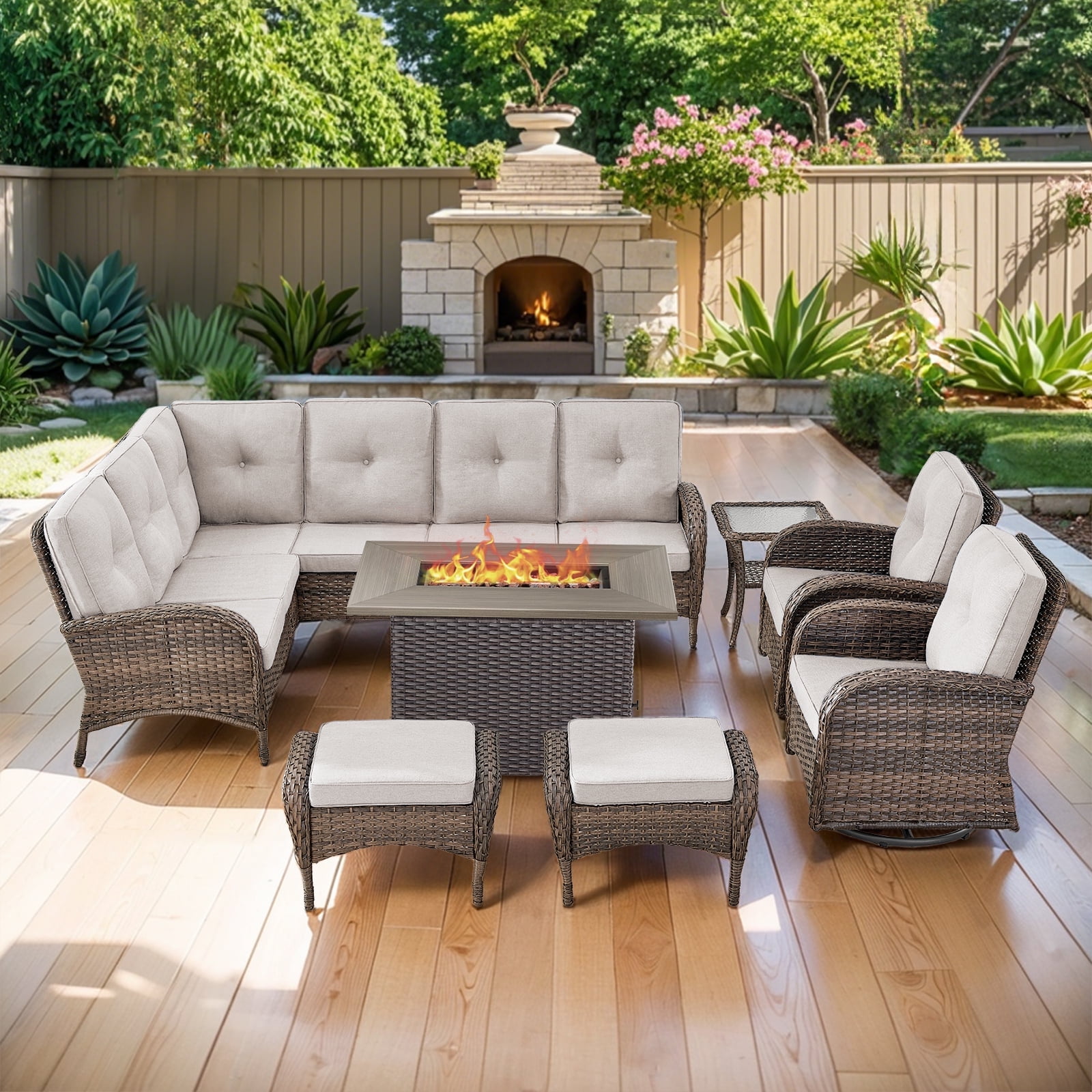 Amazing Patio Sectional With Fire Pit Photos