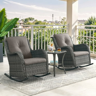 Meetleisure Outdoor Furniture: Swivel Rocker Wicker Patio Chairs Set of ...