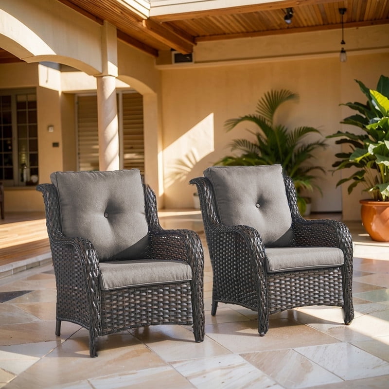 POCASSY Wicker Rattan Outdoor Chairs - Walmart.com
