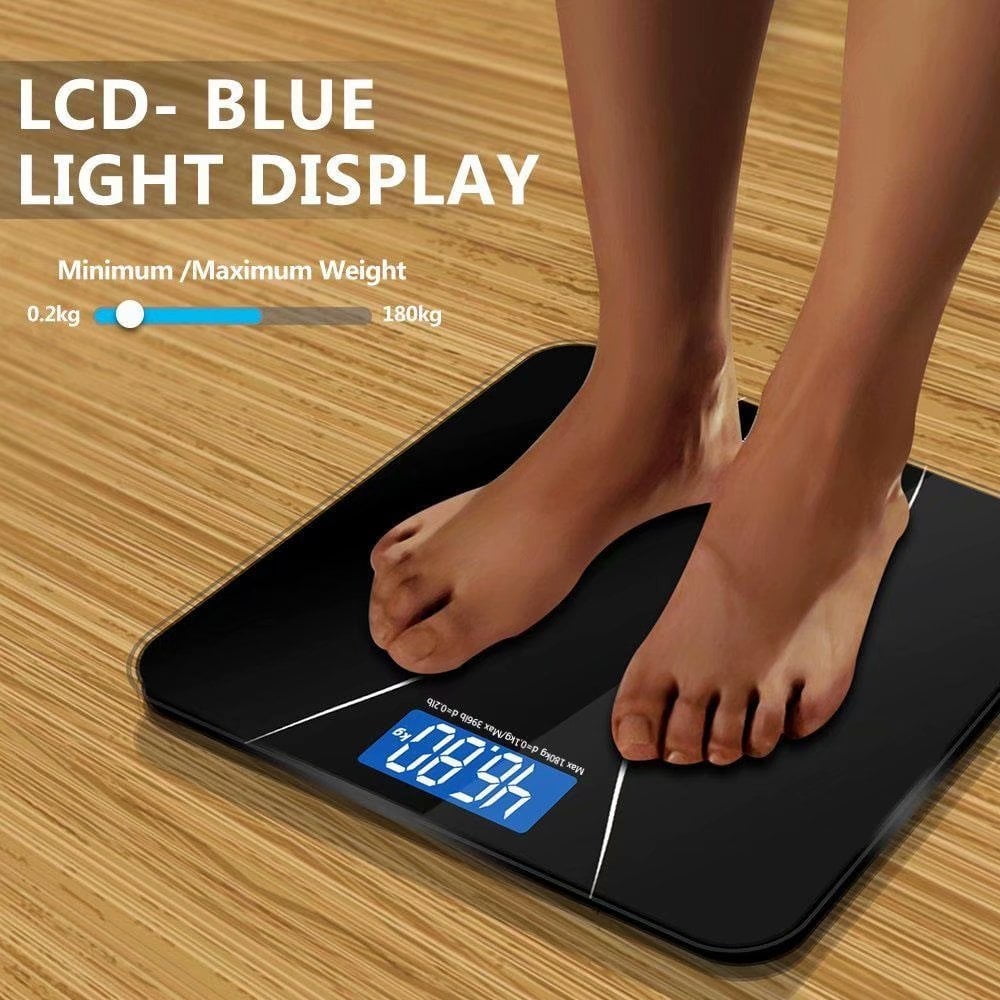 POCFGST Digital Body Weight Scale, 400lbs, Easy-Read LCD, Wide Platform ...