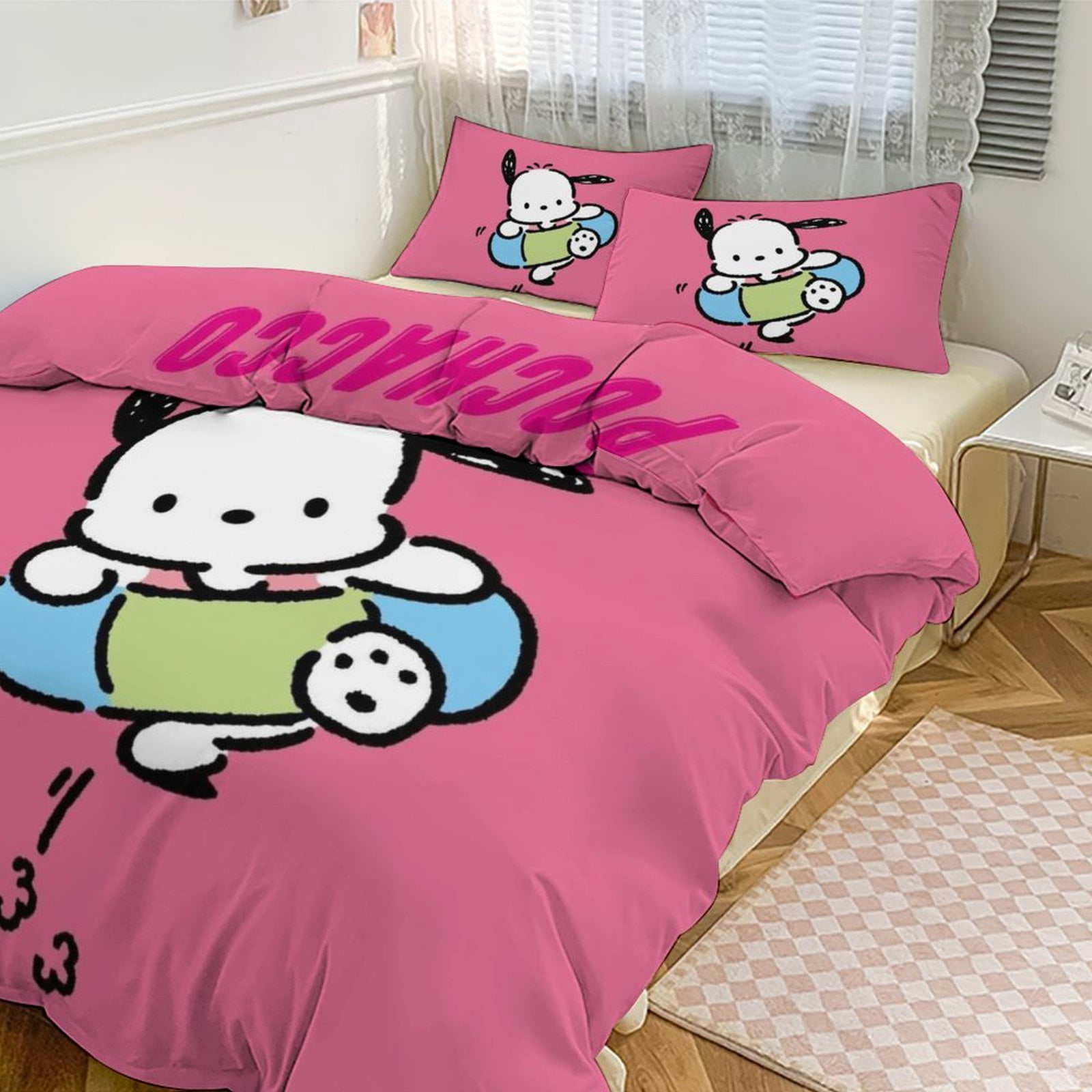 POCHACCO Bedding Set Anime Three-piece for Boys Girls Teens Queen ...