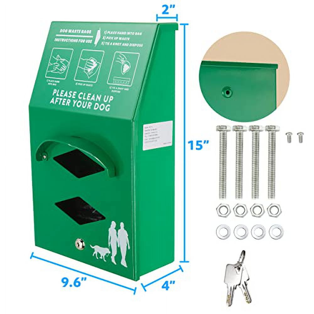 POCHAR Aluminum Outdoor Dog Bag Dispenser with Sign - Wall Mounted Dog ...