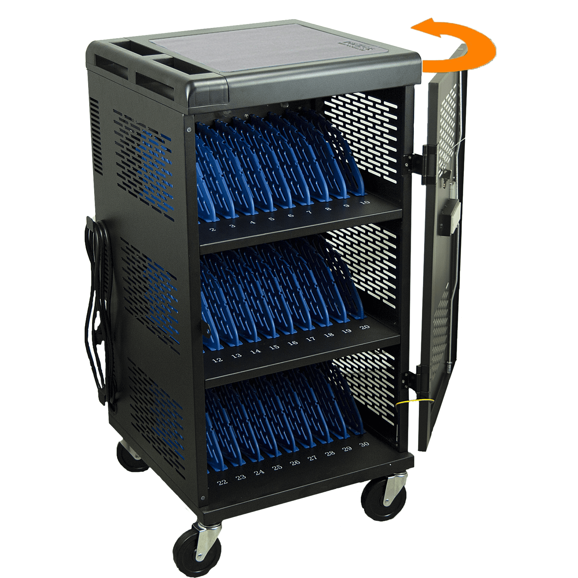 POCHAR Fully Assembled 30-Device Mobile Charging Station with Keypad ...