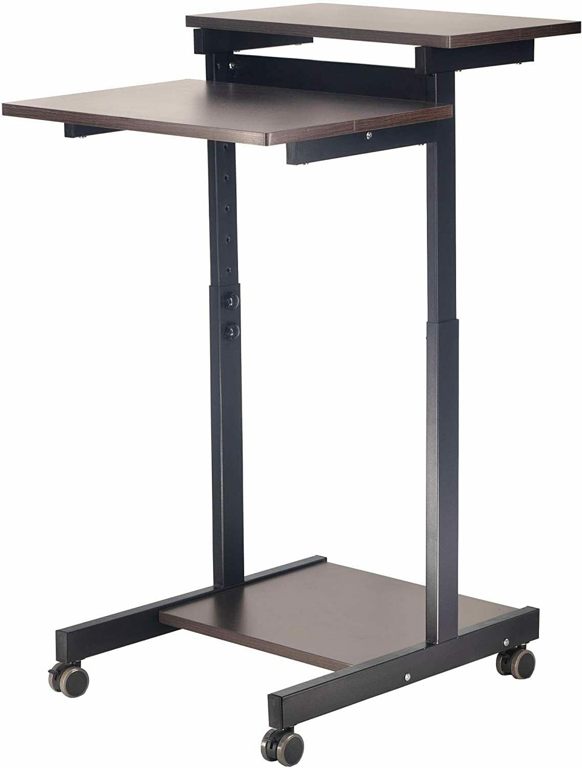 POCHAR Adjustable Mobile Computer Desk - Sit-Stand, Black Frame ...