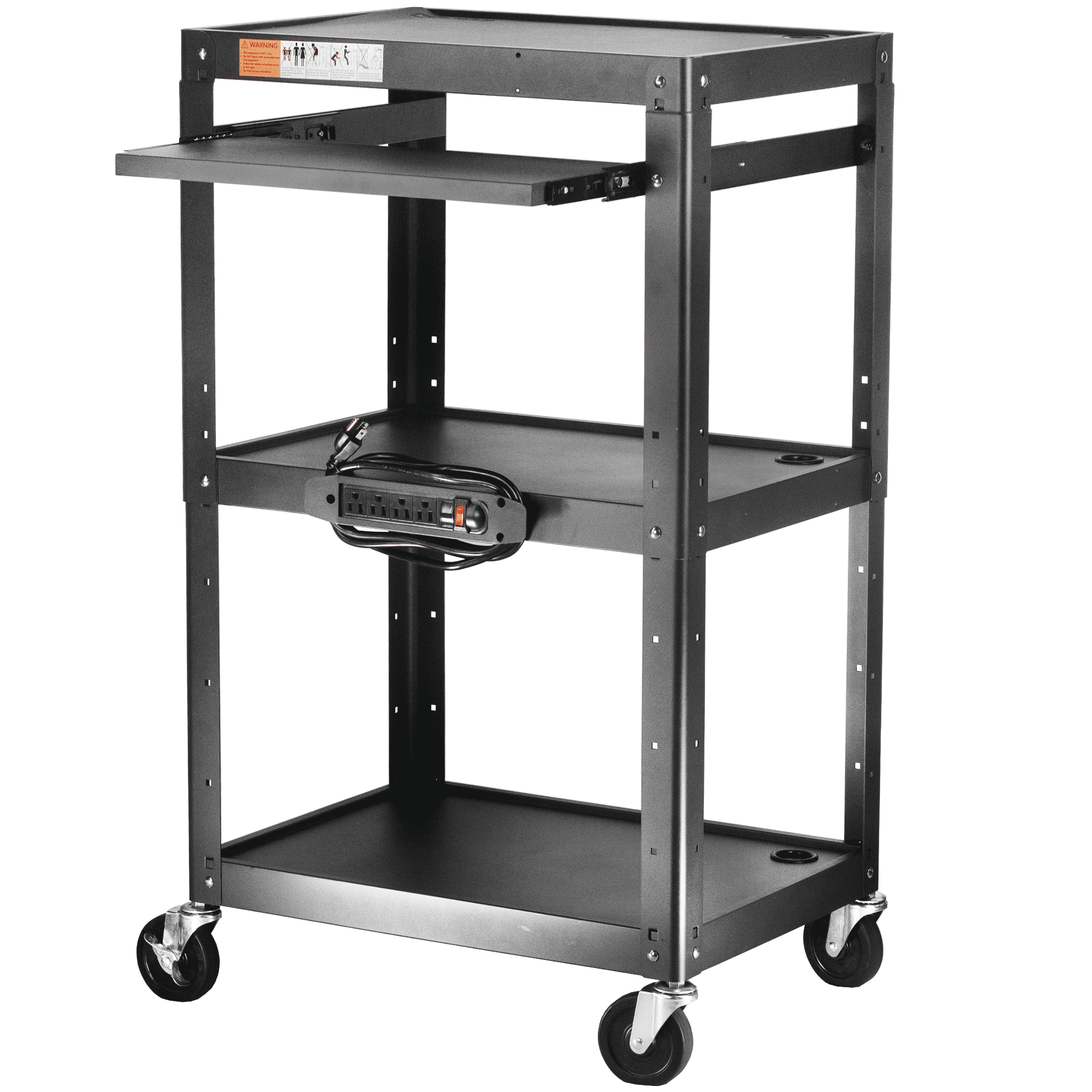 POCHAR Moveable Utility AV Cart with Rolling Wheels, Adjustable Height ...