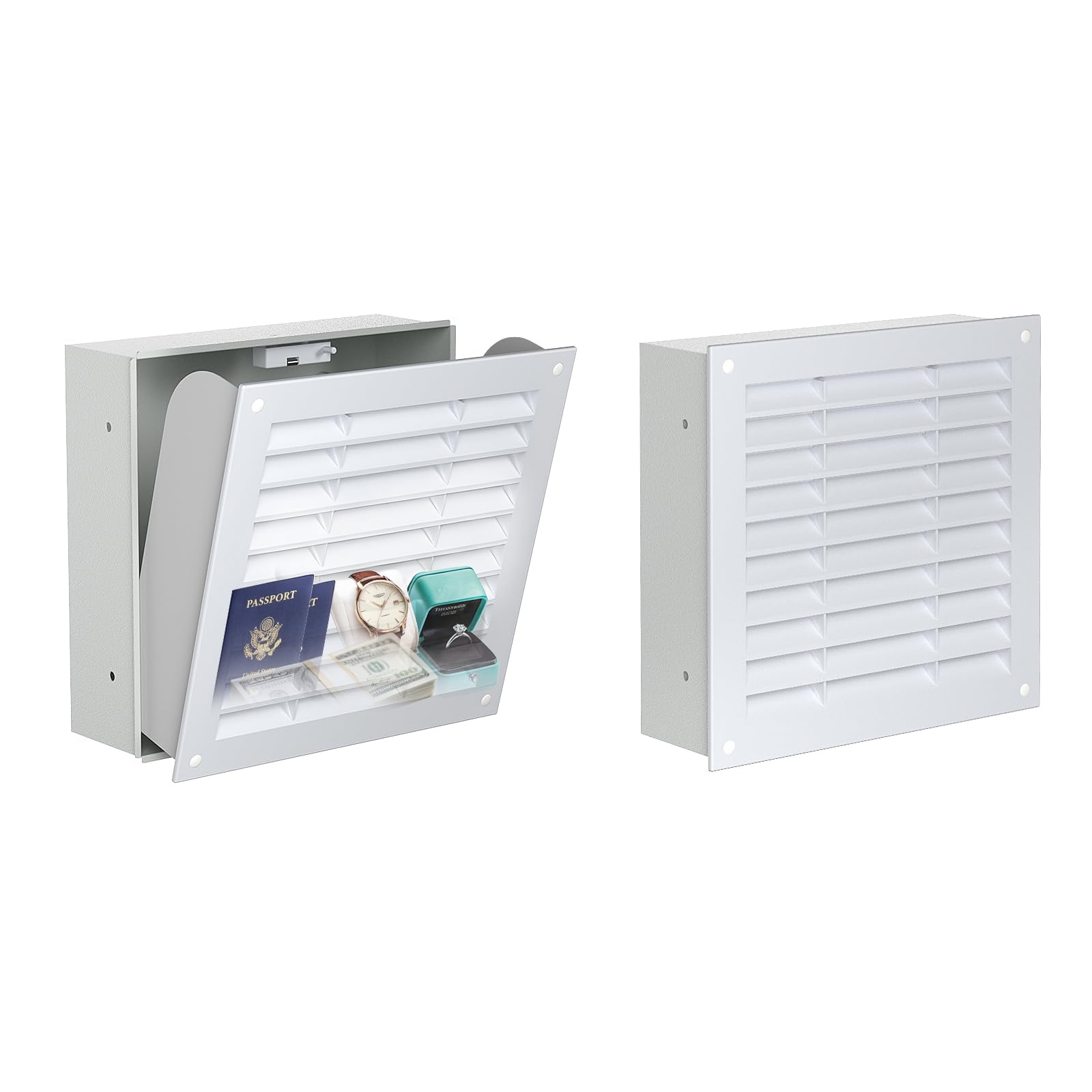 POCHAR Hidden Wall Safe with Air Vent Cover - Small Wall Mount Safes ...