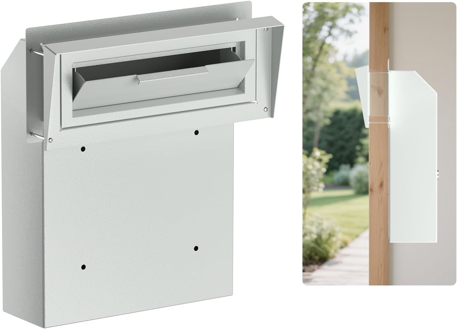 POCHAR Rainproof Heavy Duty Mailbox Door Drop Box - Galvanized Steel ...